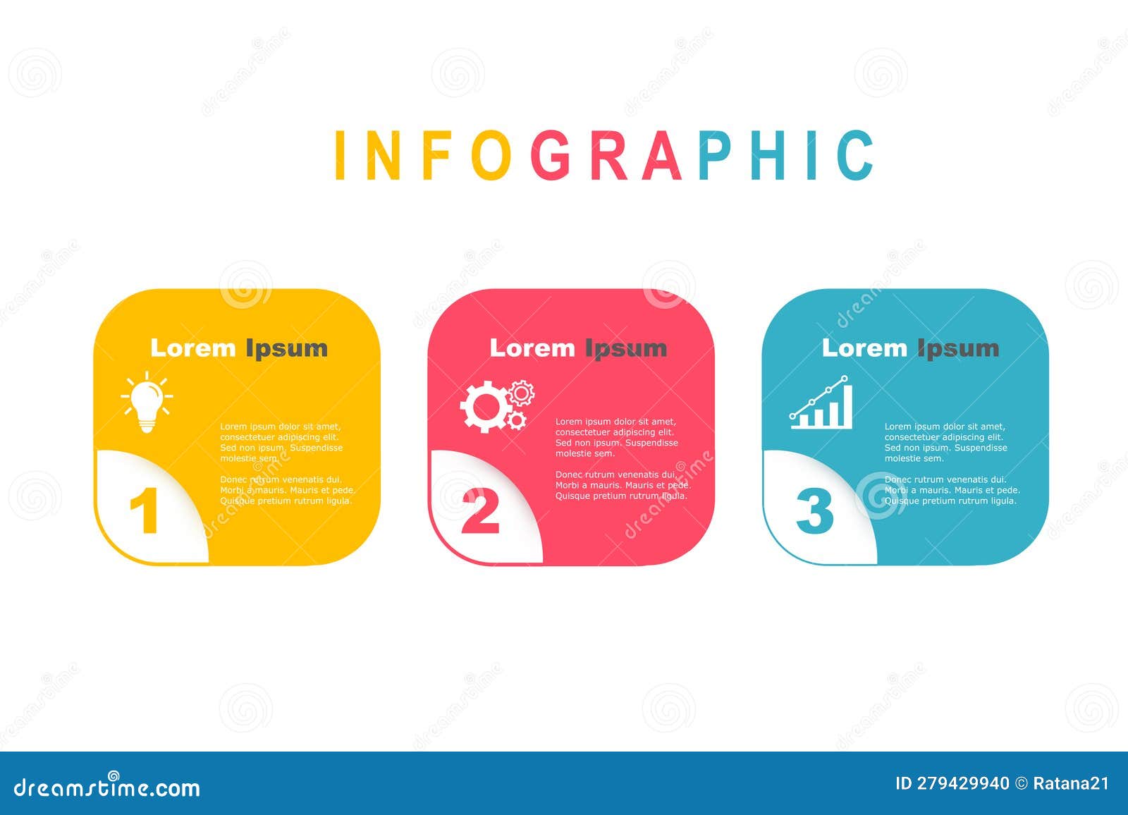 Infographic Elements Template, Business Concept with , 3 Steps, Rectangle Shape Design for ...