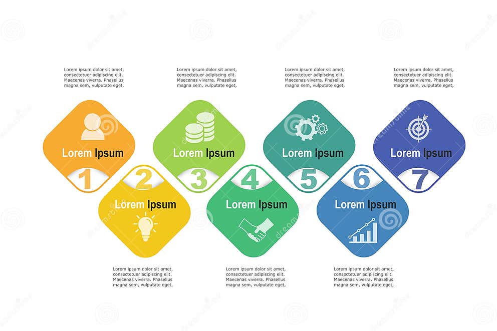 Infographic Elements Template, Business Concept with , 7 Steps ...