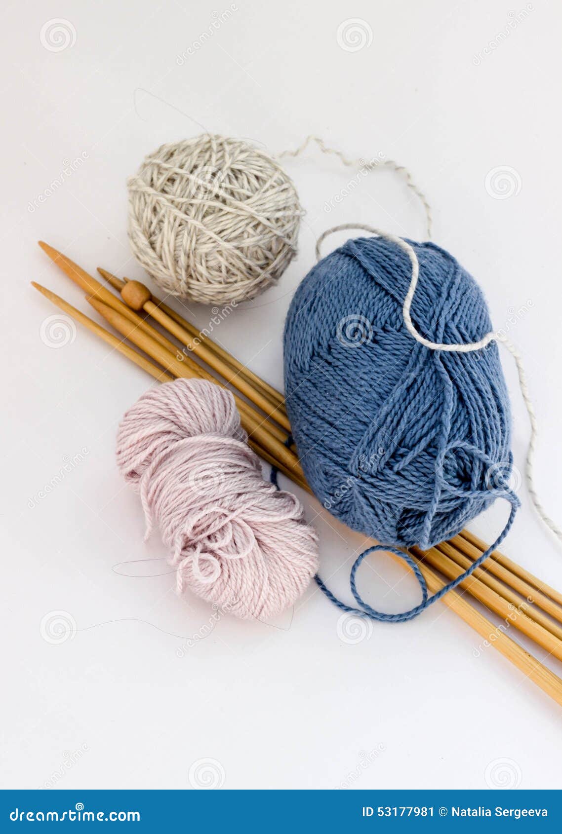 Multi Color Knitting Yarn with Needles Stock Image - Image of hand ...