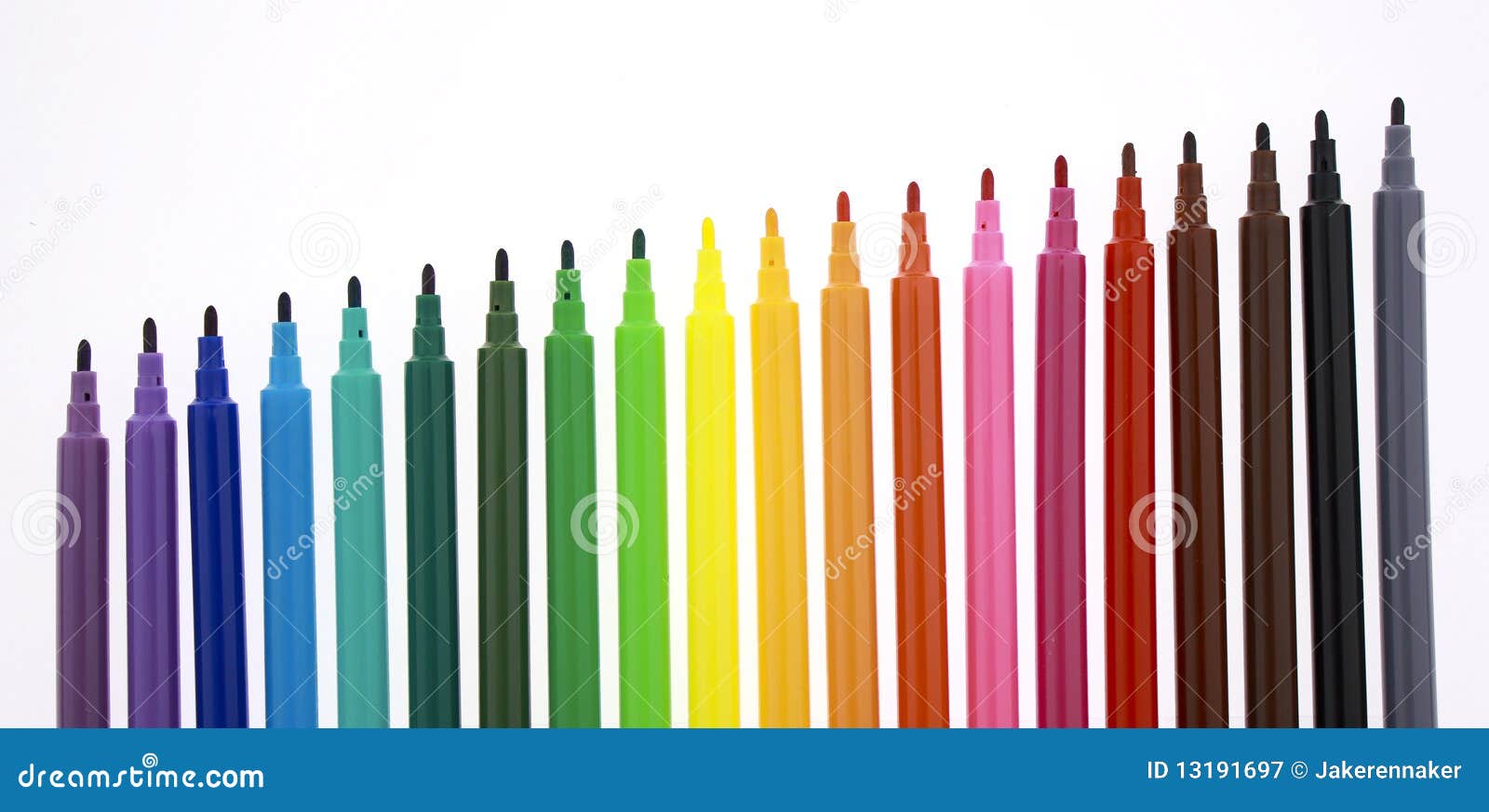 Multi color markers stock image. Image of yellow, supplies - 13191697