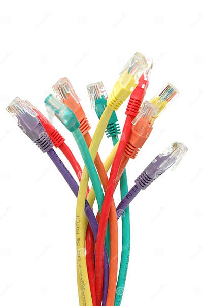 Multi color network cables stock photo. Image of wireless - 1821796