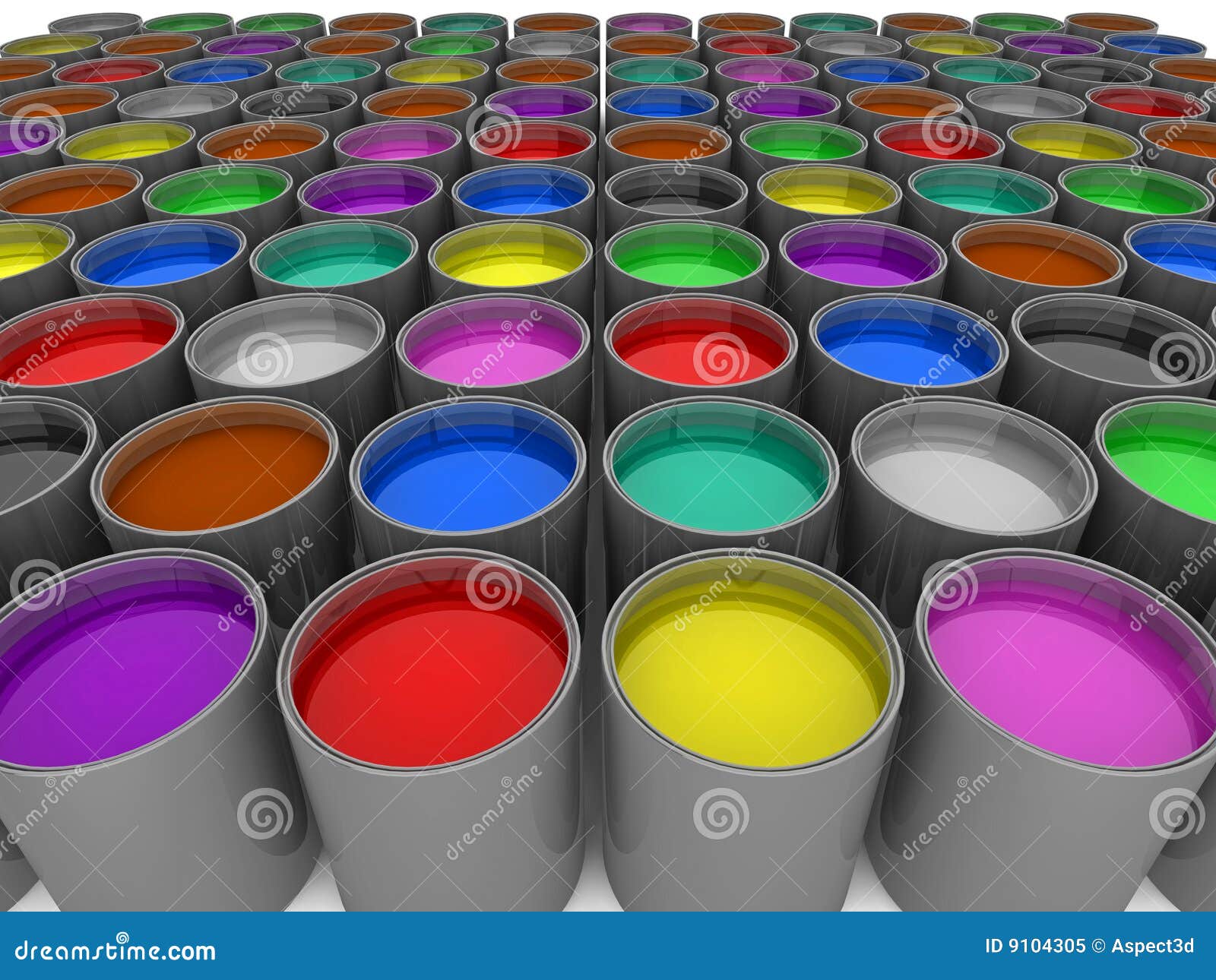 Multi color paint cans stock illustration. Illustration of decorate ...