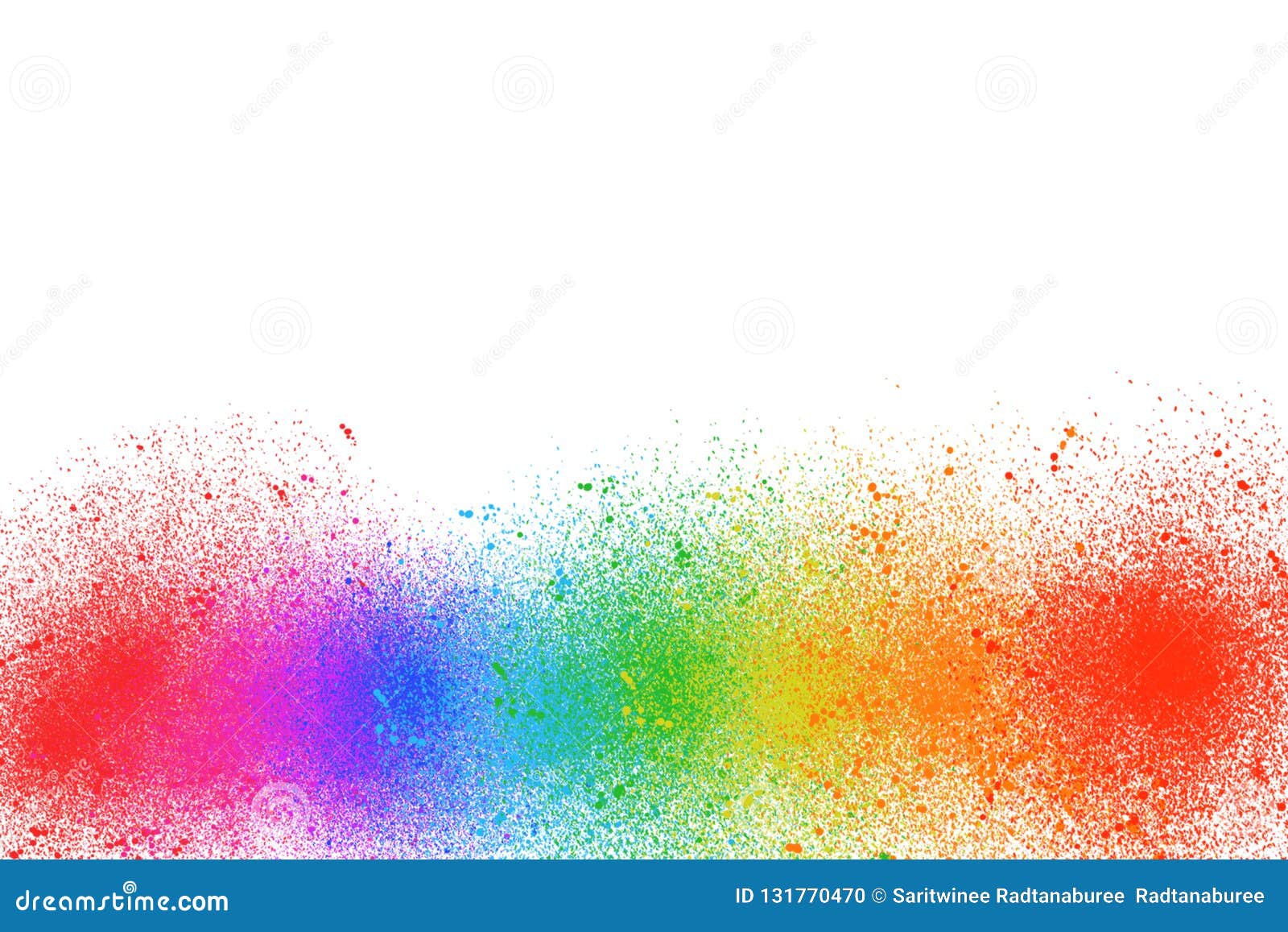 Multi Color Paint is a Rainbow on a White Background Stock Photo ...