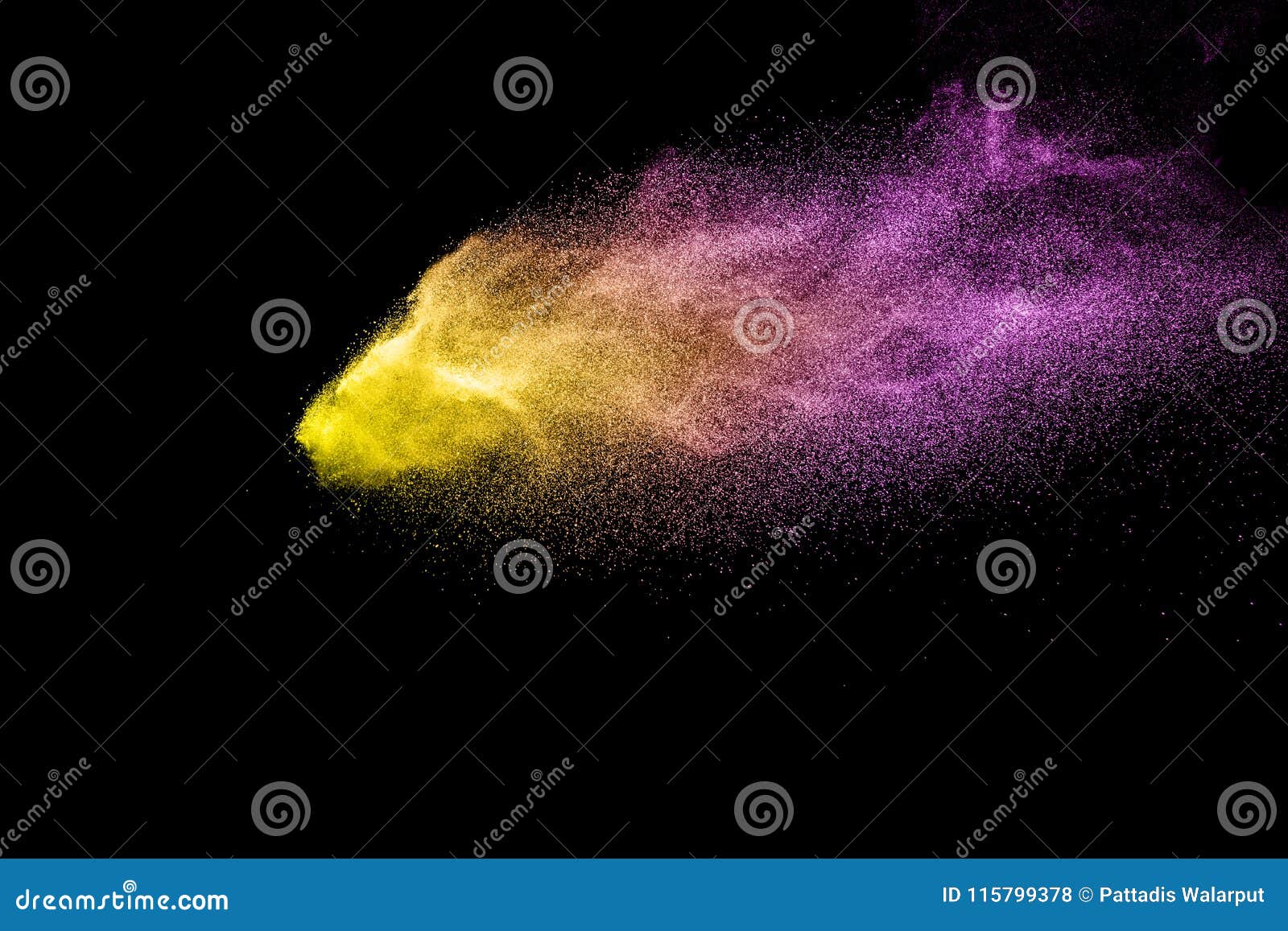 Multi Color Particles Explosion on Black Background. Stock Illustration ...