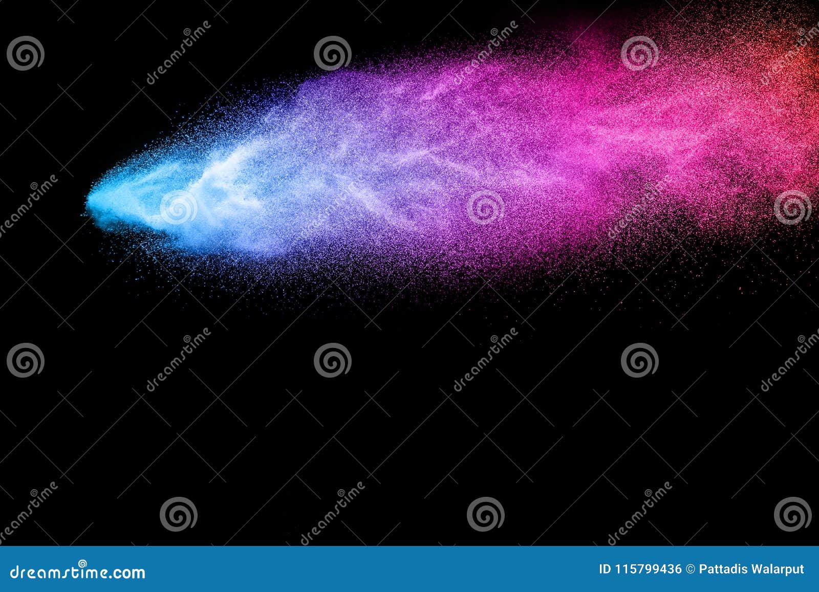 Multi Color Particles Explosion on Black Background. Stock Illustration ...