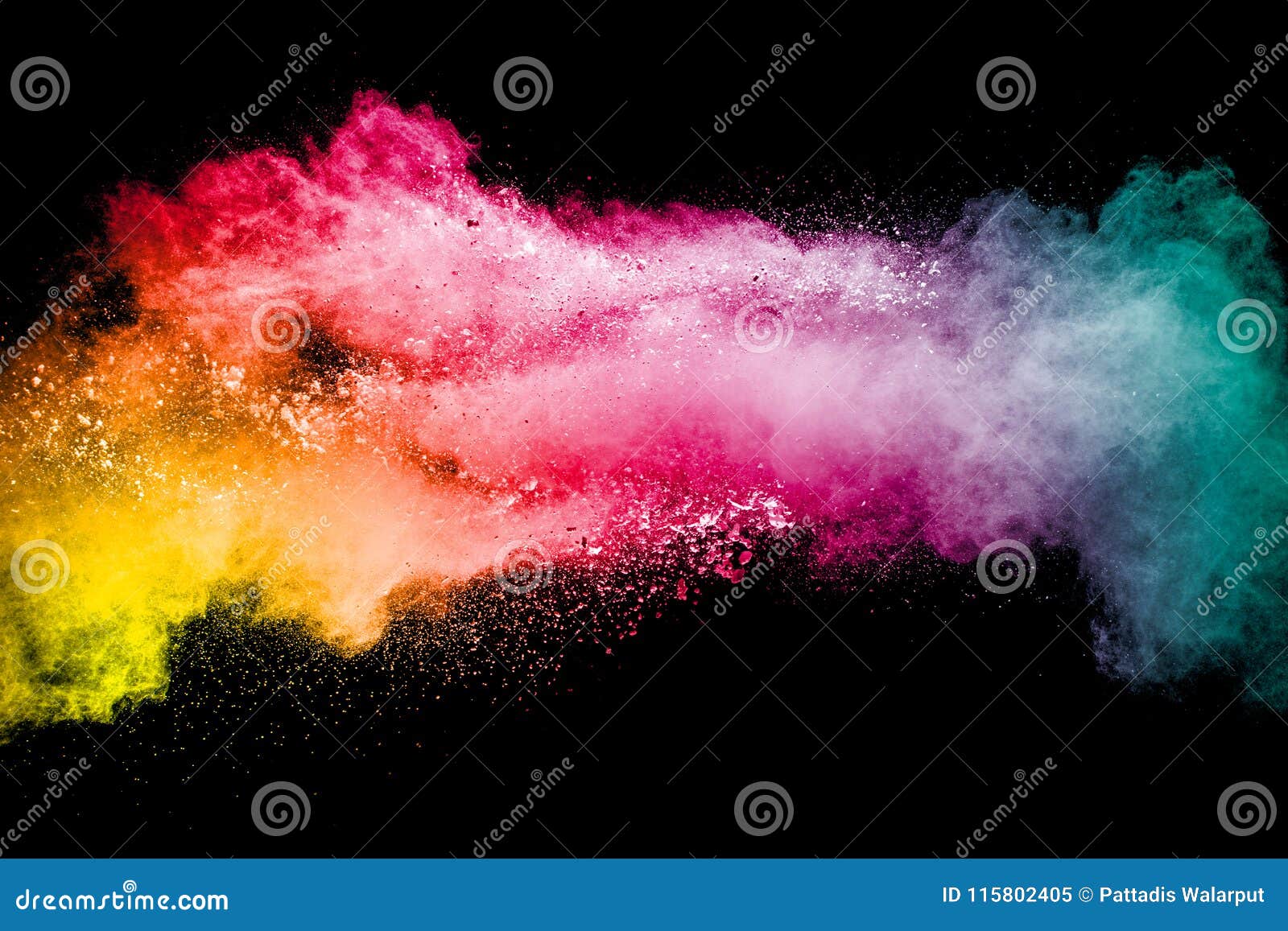 Multi Color Particles Explosion on Black Background. Stock Image ...