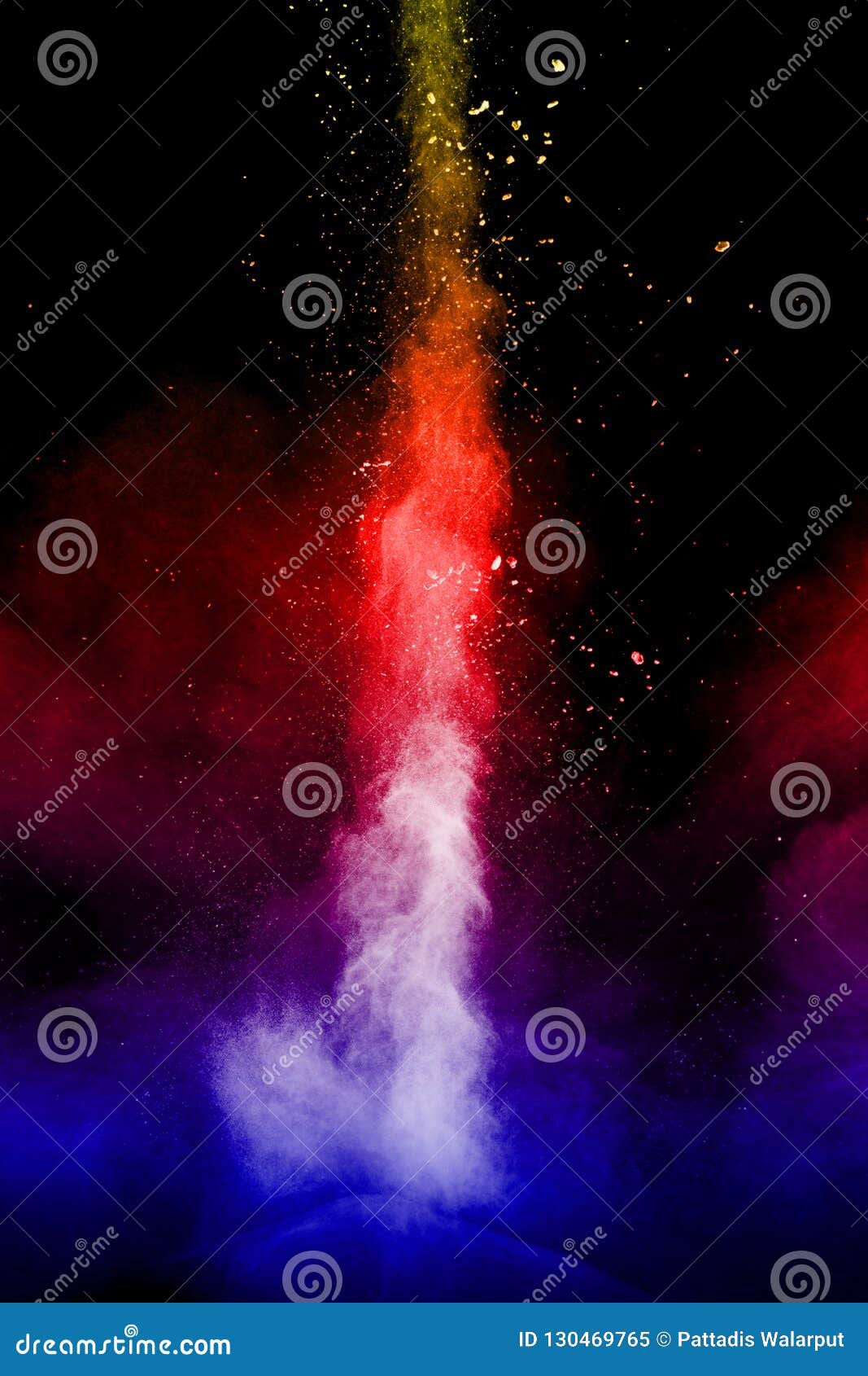 Multi Color Particles Explosion on Black Background. Stock Image ...
