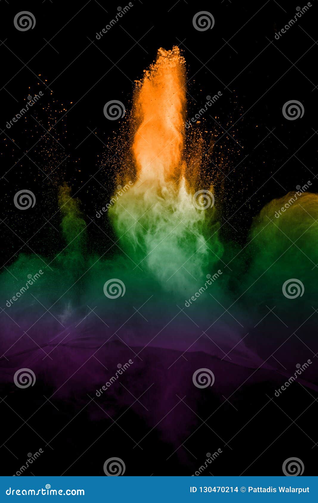 Multi Color Particles Explosion on Black Background. Stock Photo ...