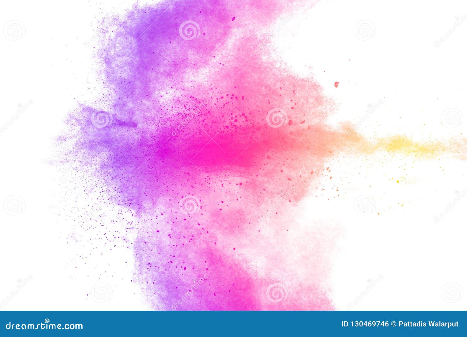 Multi Color Particles Explosion on White Background. Stock Photo ...