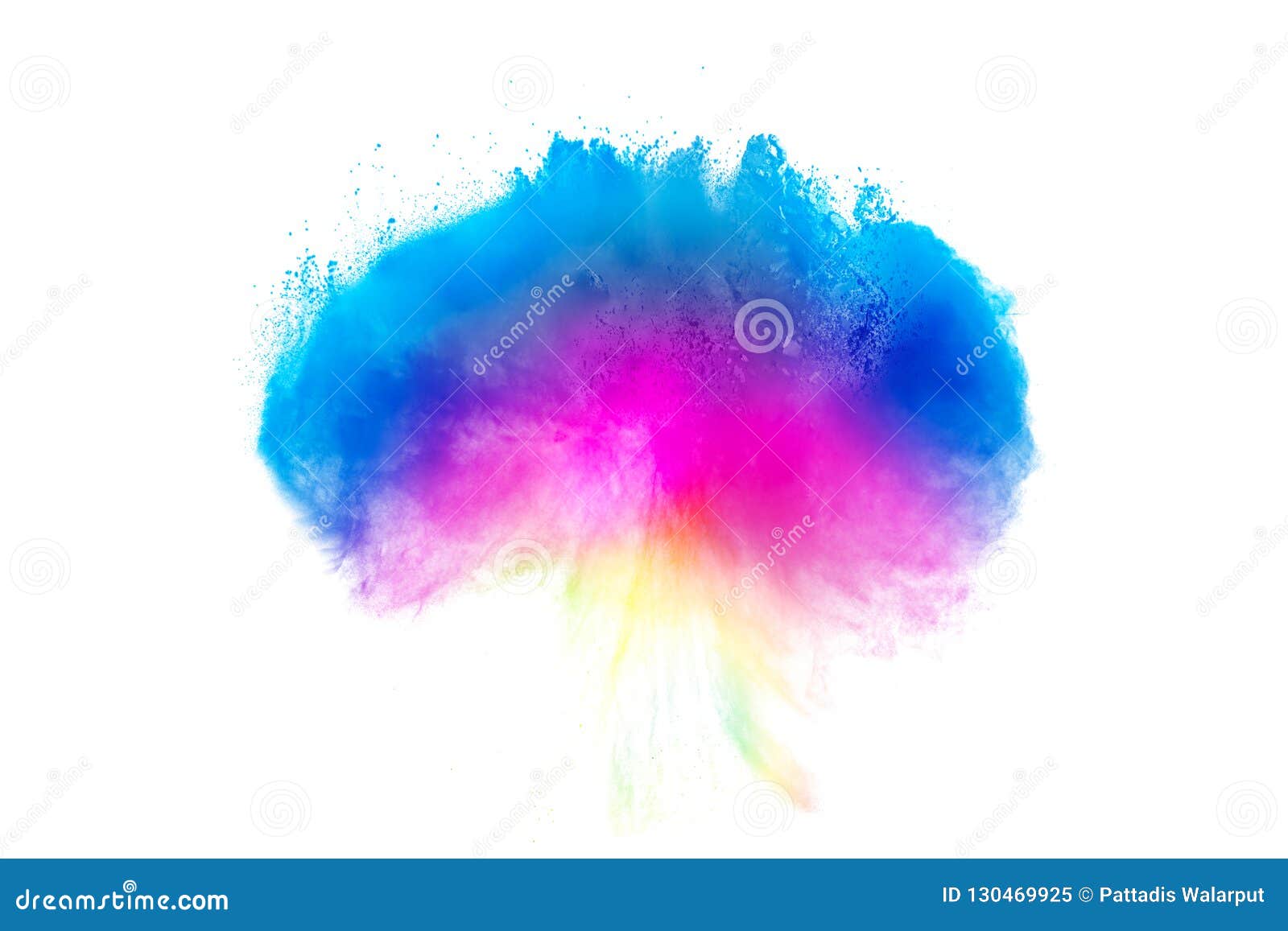 Multi Color Particles Explosion on White Background. Stock Image ...