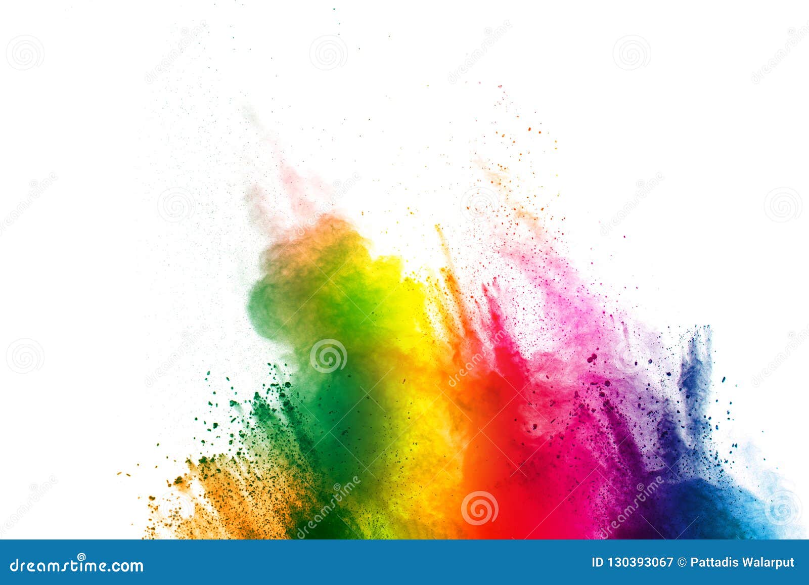 Multi Color Particles Explosion on White Background. Stock Image ...