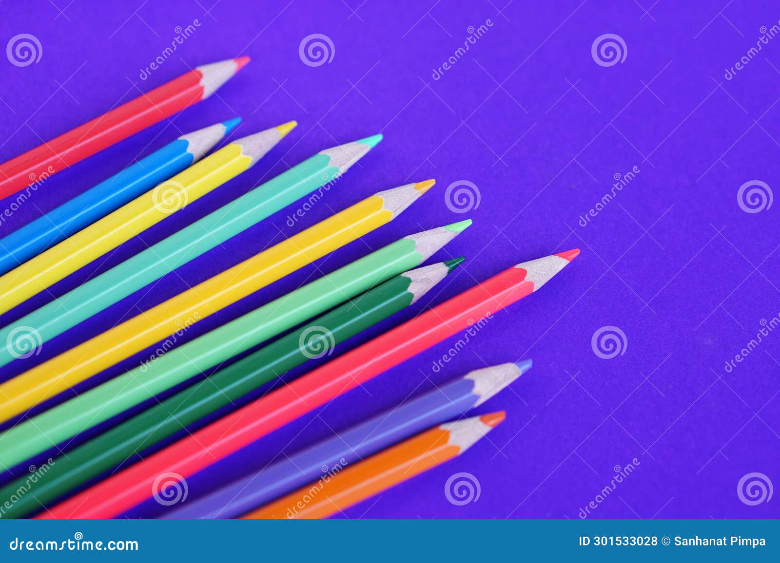 Multi Color Pencils Crayons Stock Photo - Image of copy, equipment ...