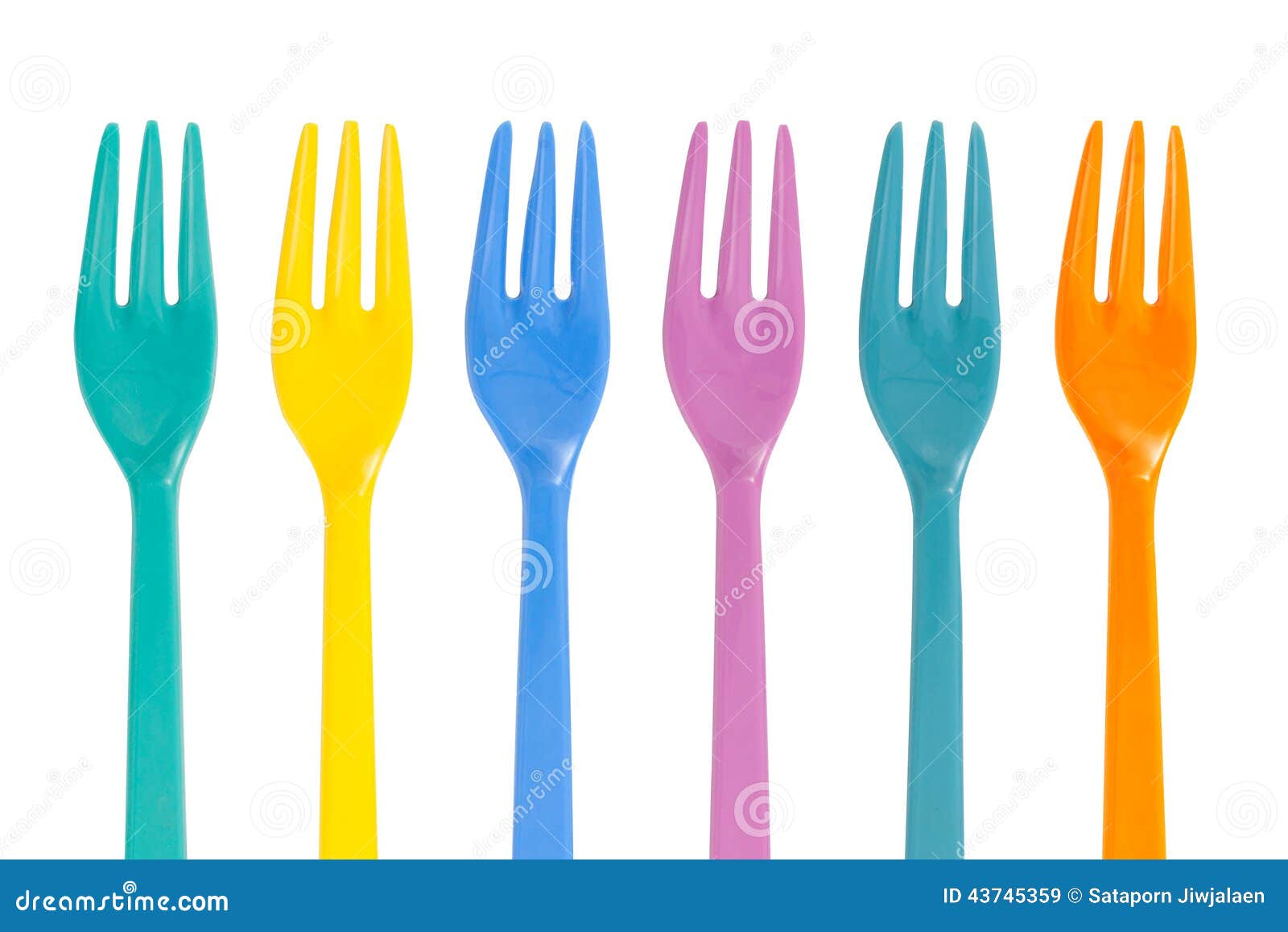 Multi Color Plastic Forks Isolated on White Background, File Inc Stock ...