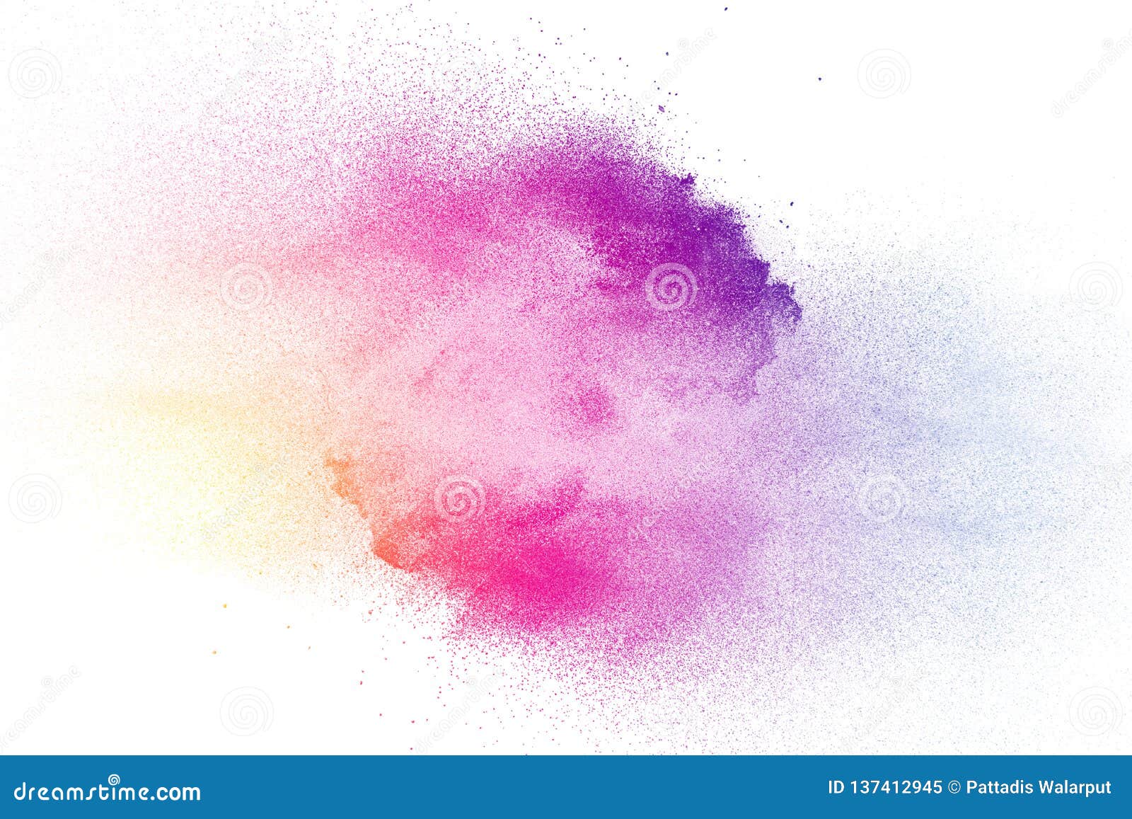 Multi Color Powder Explosion on White Background Stock Image - Image of ...