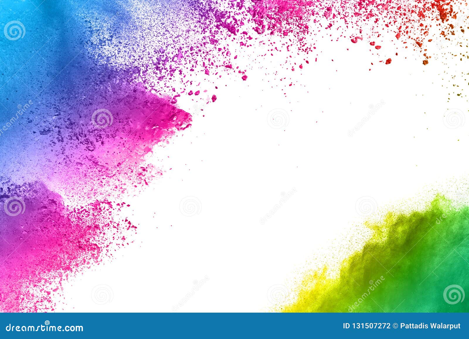 Multi Color Powder Explosion on White Background Stock Photo - Image of ...