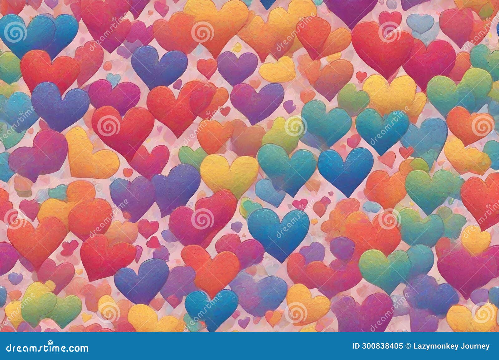 Multi Color Rainbow Heart Background Stock Illustration - Illustration ...