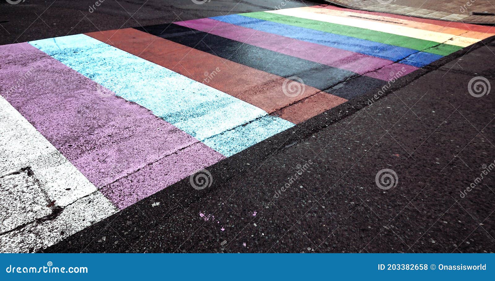 Multi Color Road Crossing stock photo. Image of road - 203382658
