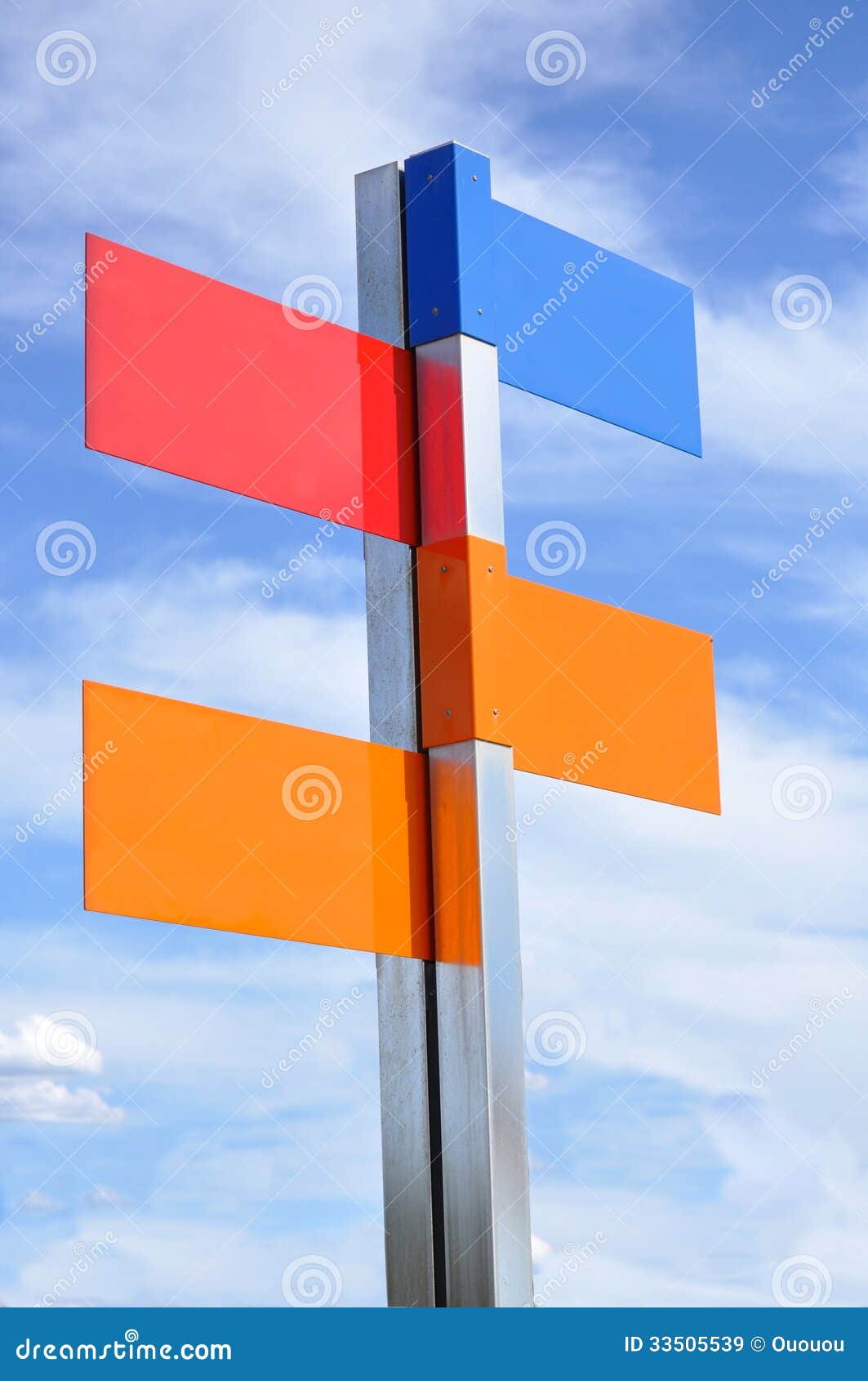 Multi Color Road Sign with Cloudy Sky on Stock Image - Image of ...