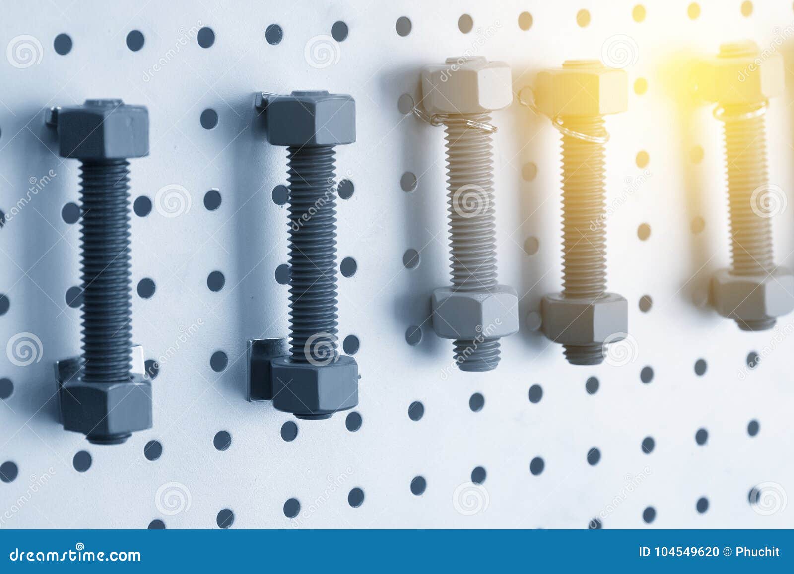 The Multi-color of Bolt and Nut Stock Photo - Image of bright, board ...