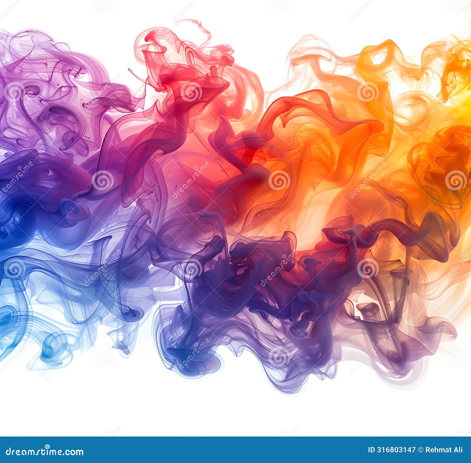 Multi Color Smoke Explosion on White Background Stock Image - Image of ...