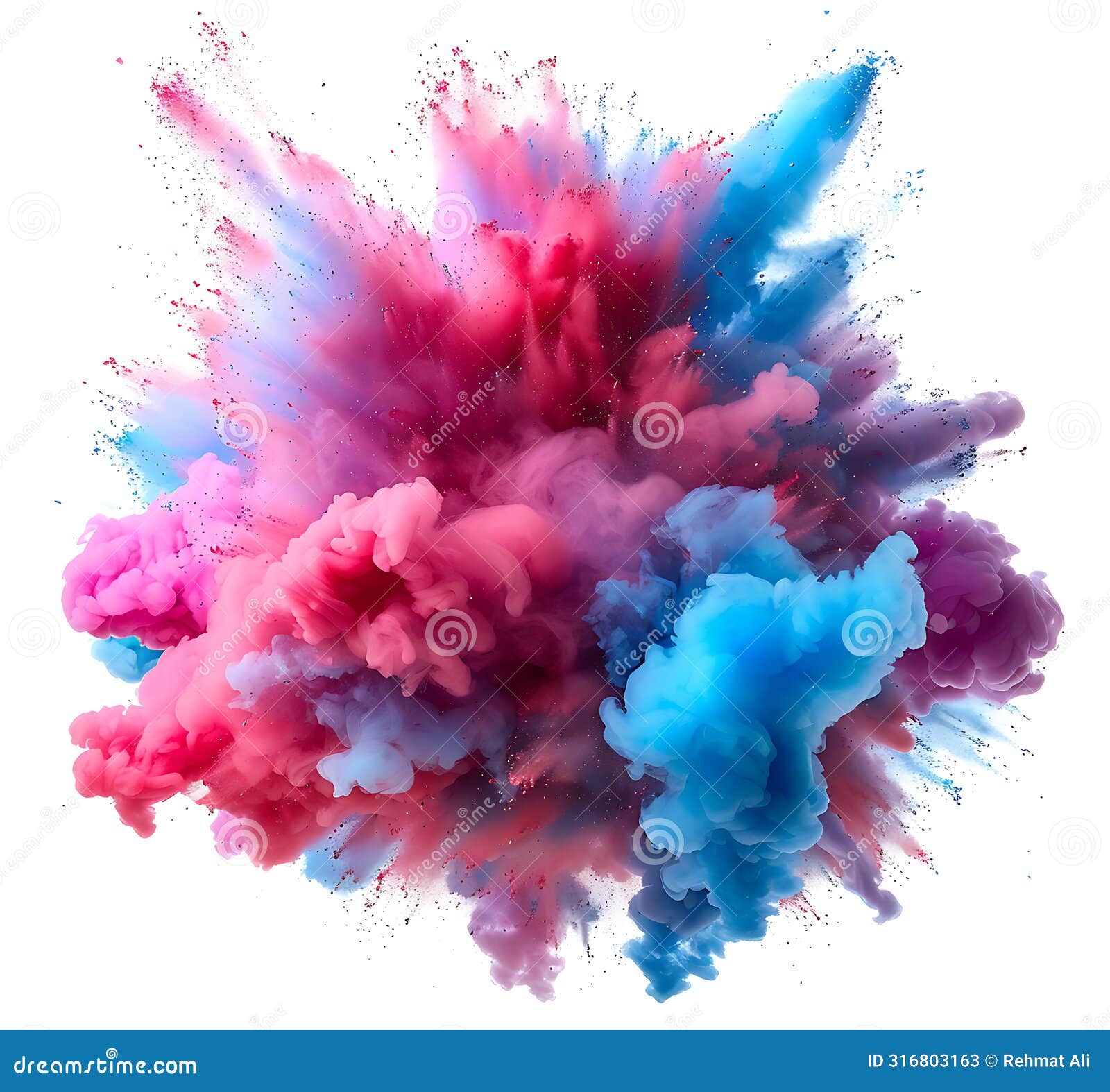 Multi Color Smoke Explosion on White Background Stock Image - Image of ...