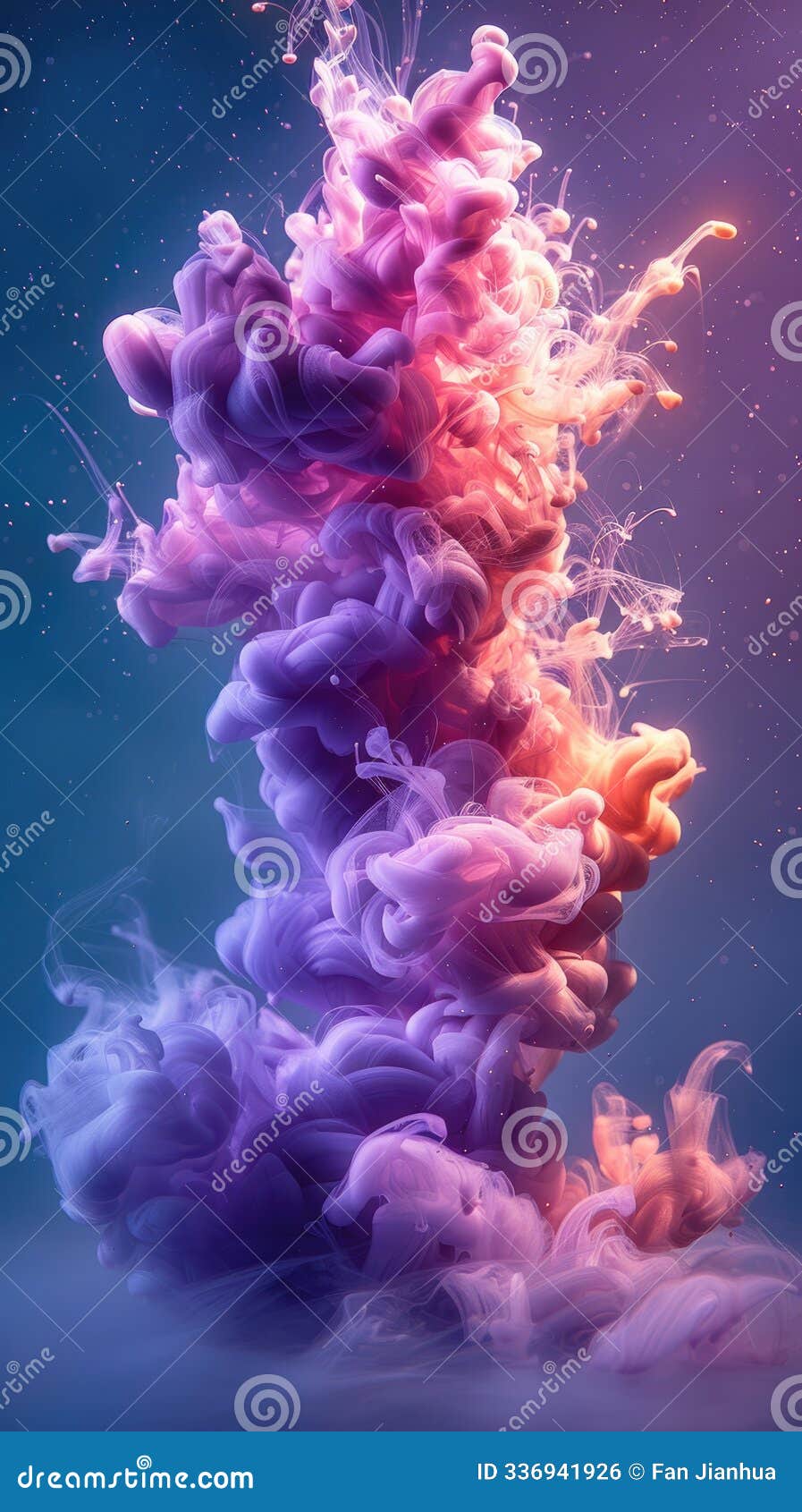 Multi Color Smoke with Gradient Colors, Vertical Version Stock Photo ...