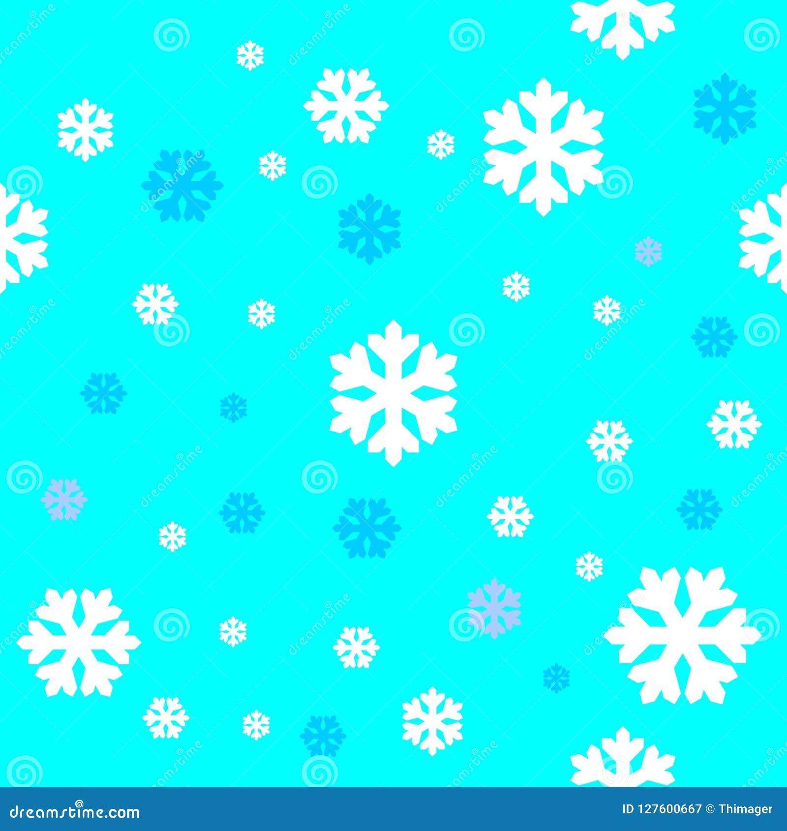 Multi-color Snowflakes Symbol Pattern on Blue Background. Stock ...