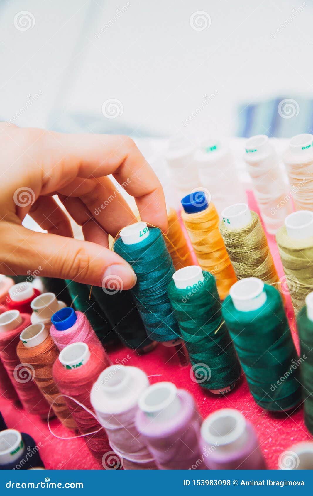 Multi Color Spools of Thread Needlework, Sewing, Tailoring and ...