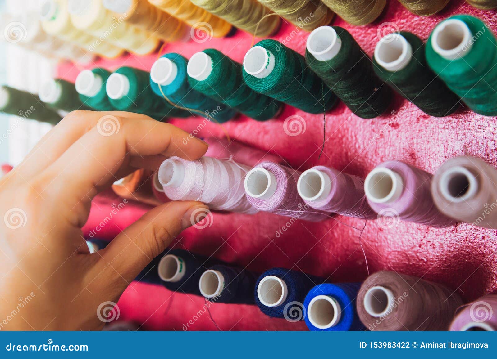 Multi Color Spools of Thread Needlework, Sewing, Tailoring and ...