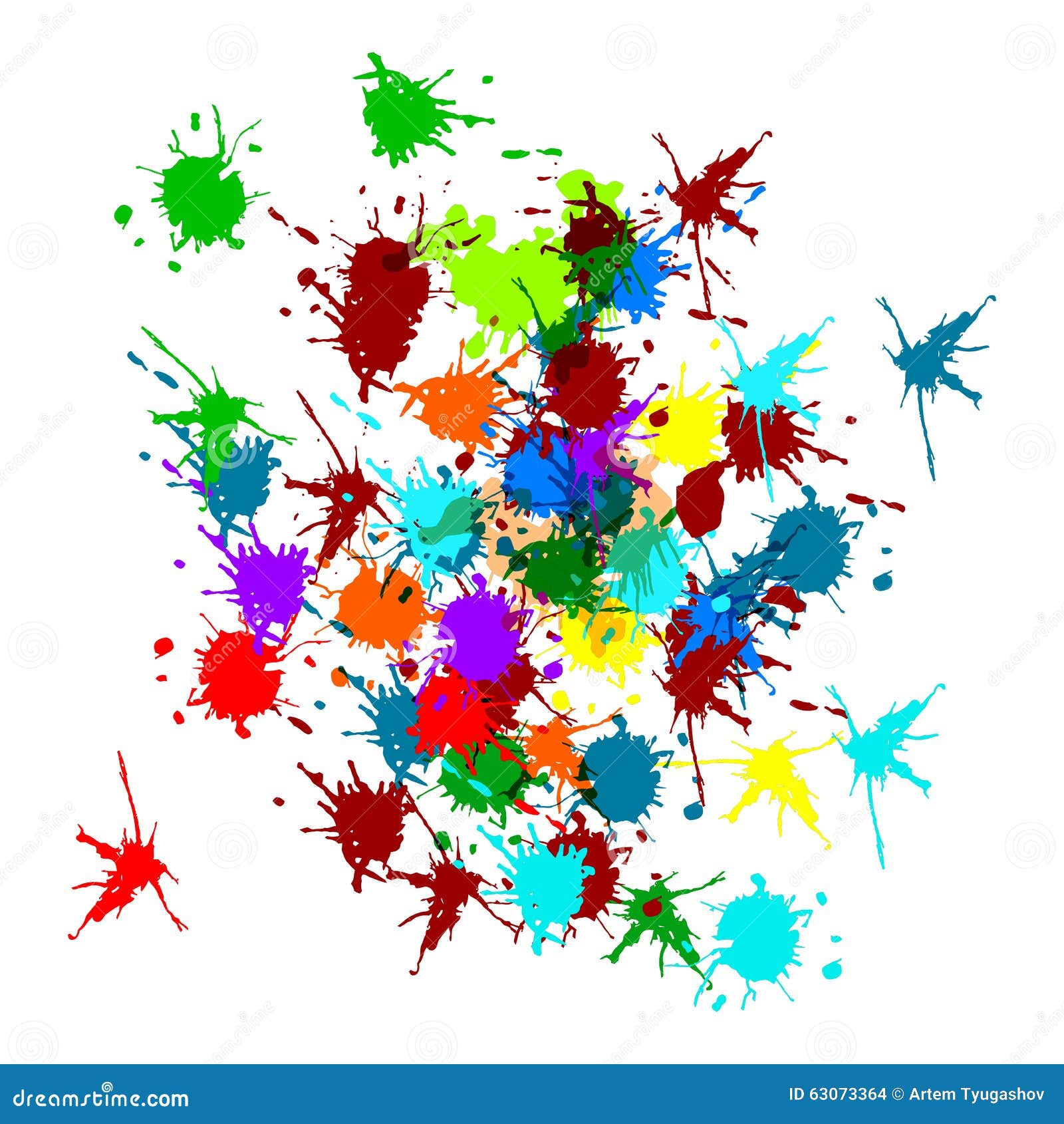 Multi Color Spray Splash on White Background. Vector Stock Vector ...