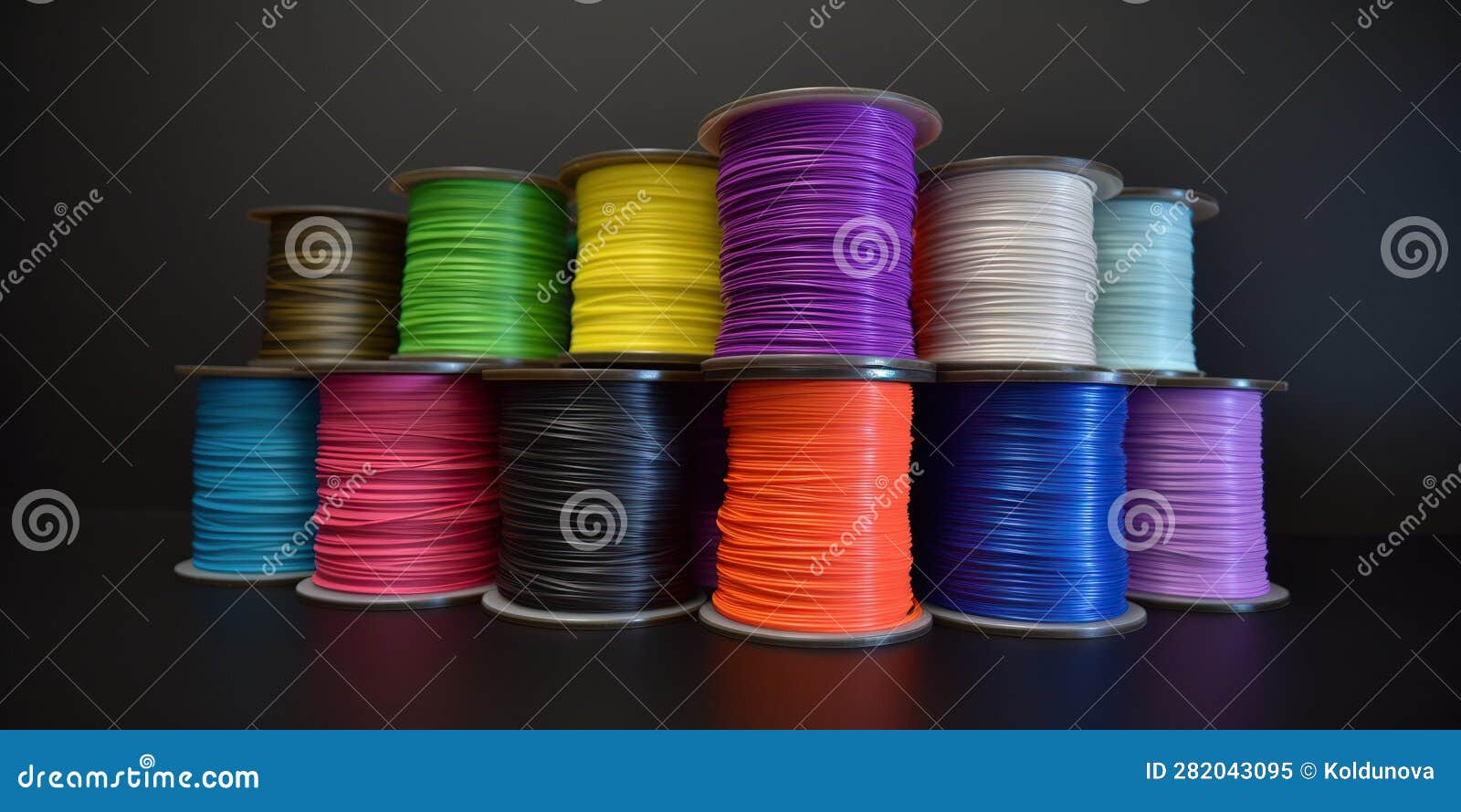 Multi-color Stack of Pla Filament for 3d Printing, Concept of Additive ...