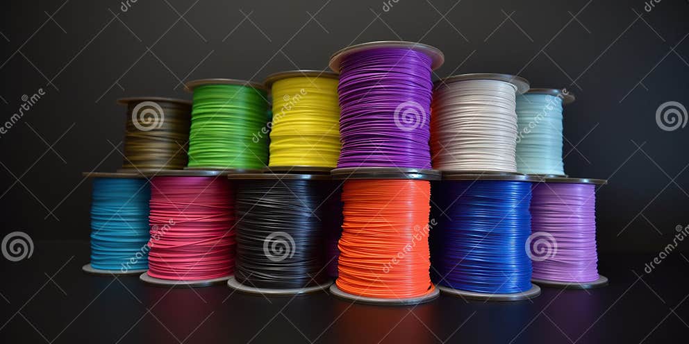 Multi-color Stack of Pla Filament for 3d Printing, Concept of Additive ...