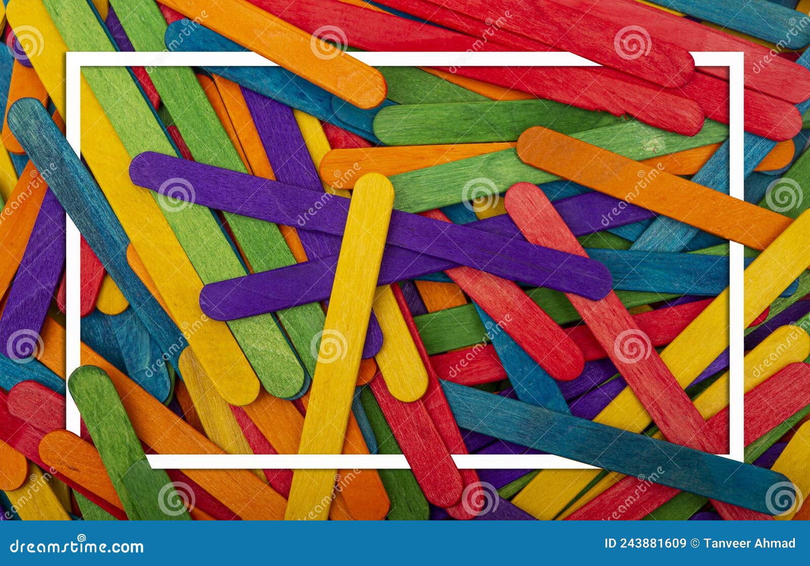 Multi Color Sticks Template with White Border Stock Image - Image of ...