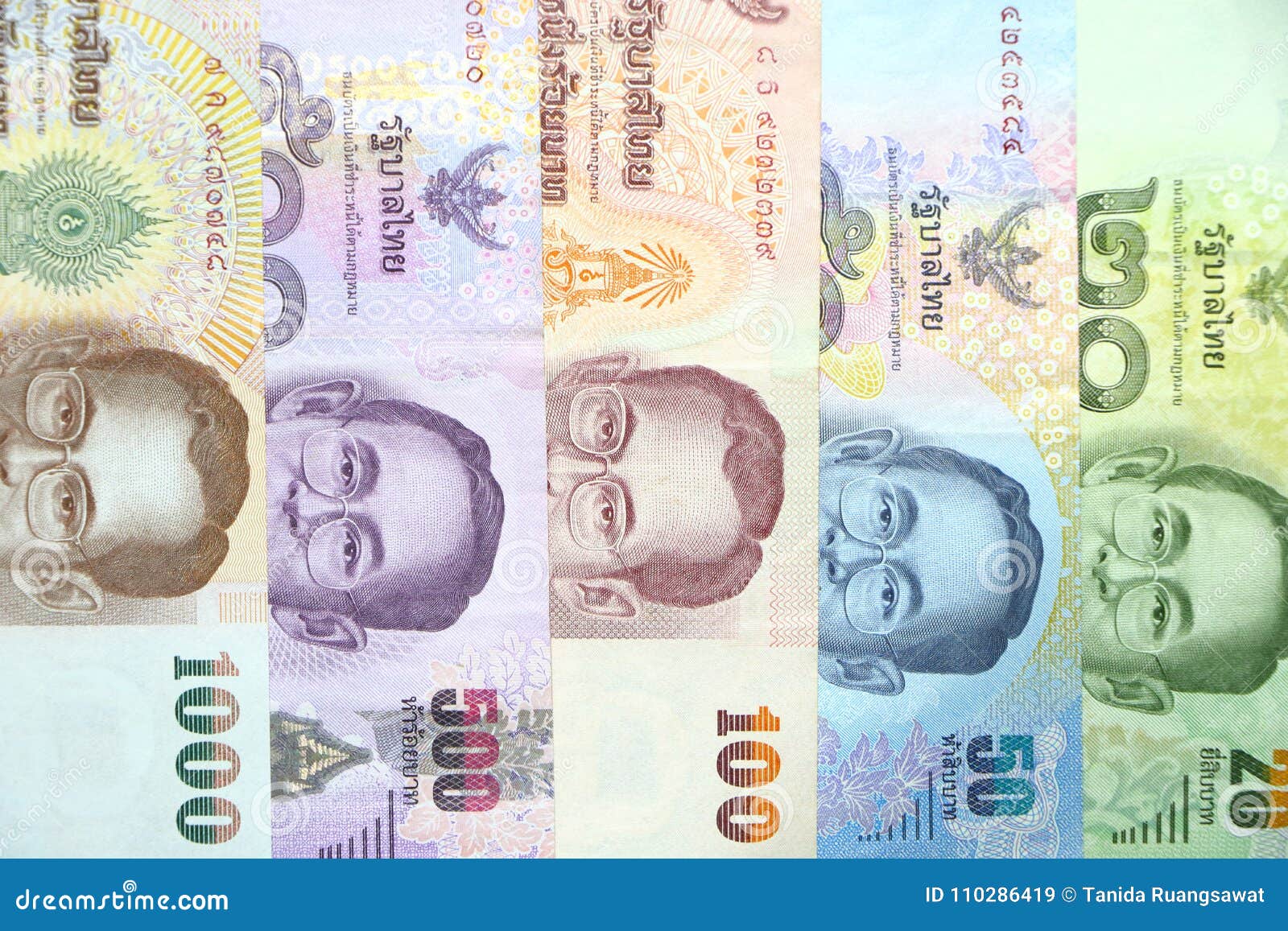 Multi Color of Thai Bank Note Order by Value of Banknote for Background ...
