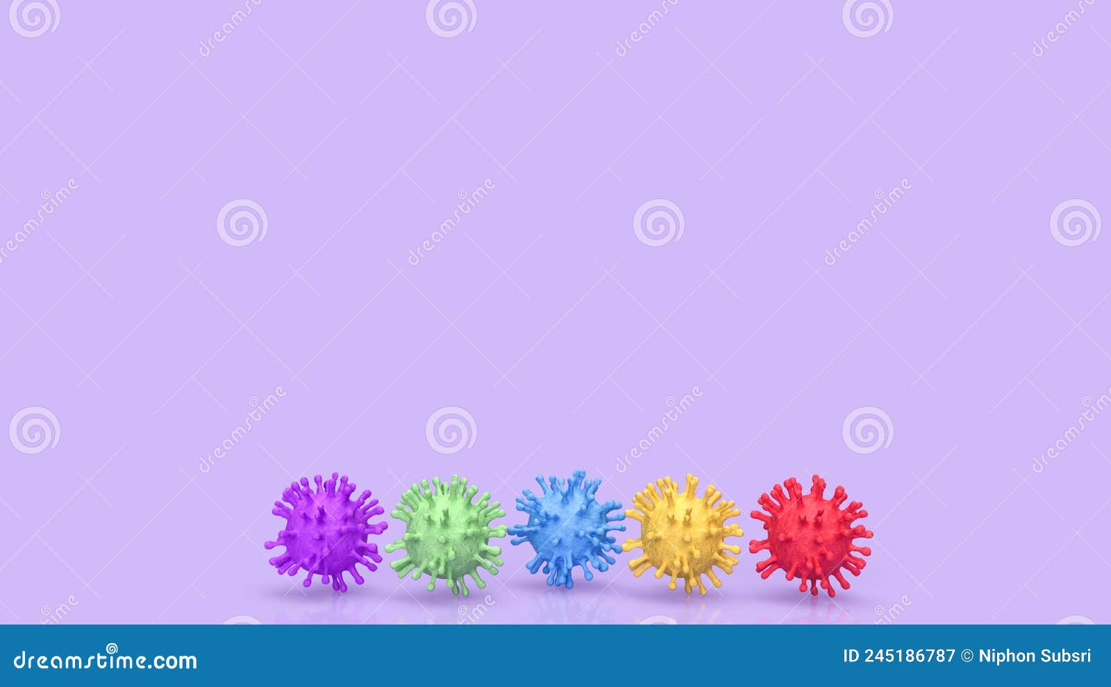 The Multi Color Virus for Sci or Medical Concept 3d Rendering Stock ...