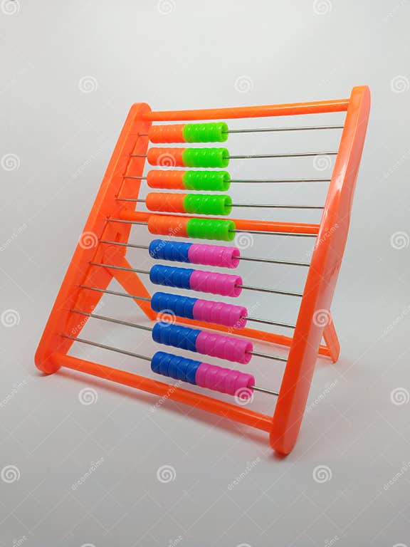 Multi-colored Abacus Calculator on a White Background Stock Photo ...