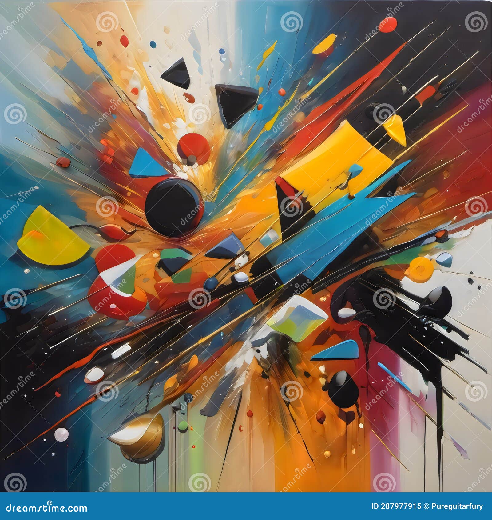 Multi-Colored Abstract Art Piece Stock Illustration - Illustration of ...