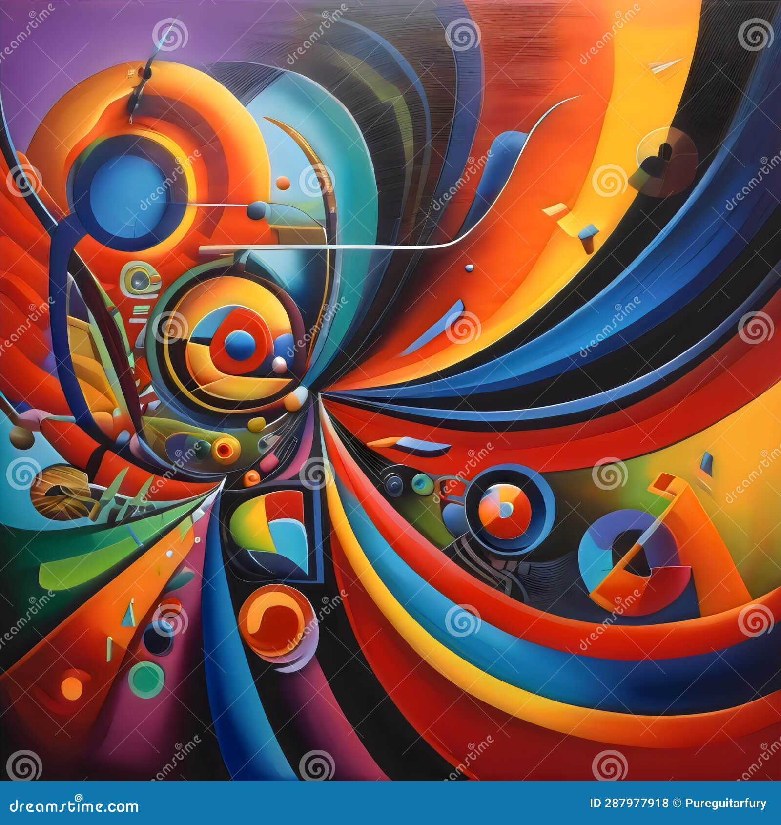 Multi-Colored Abstract Art Piece Stock Illustration - Illustration of ...