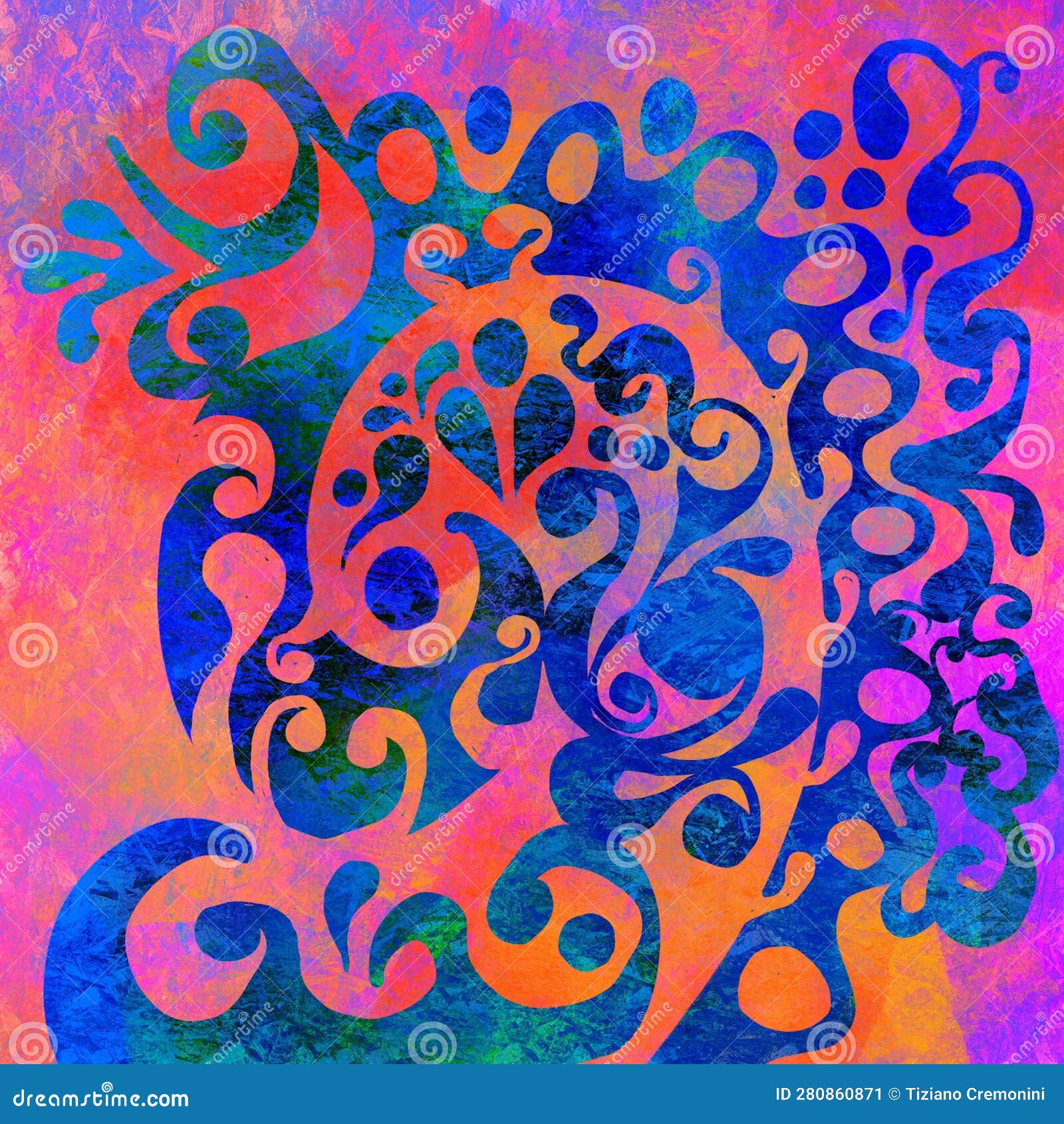 Multi Colored Abstract Background, Digital Painting, Texture and ...