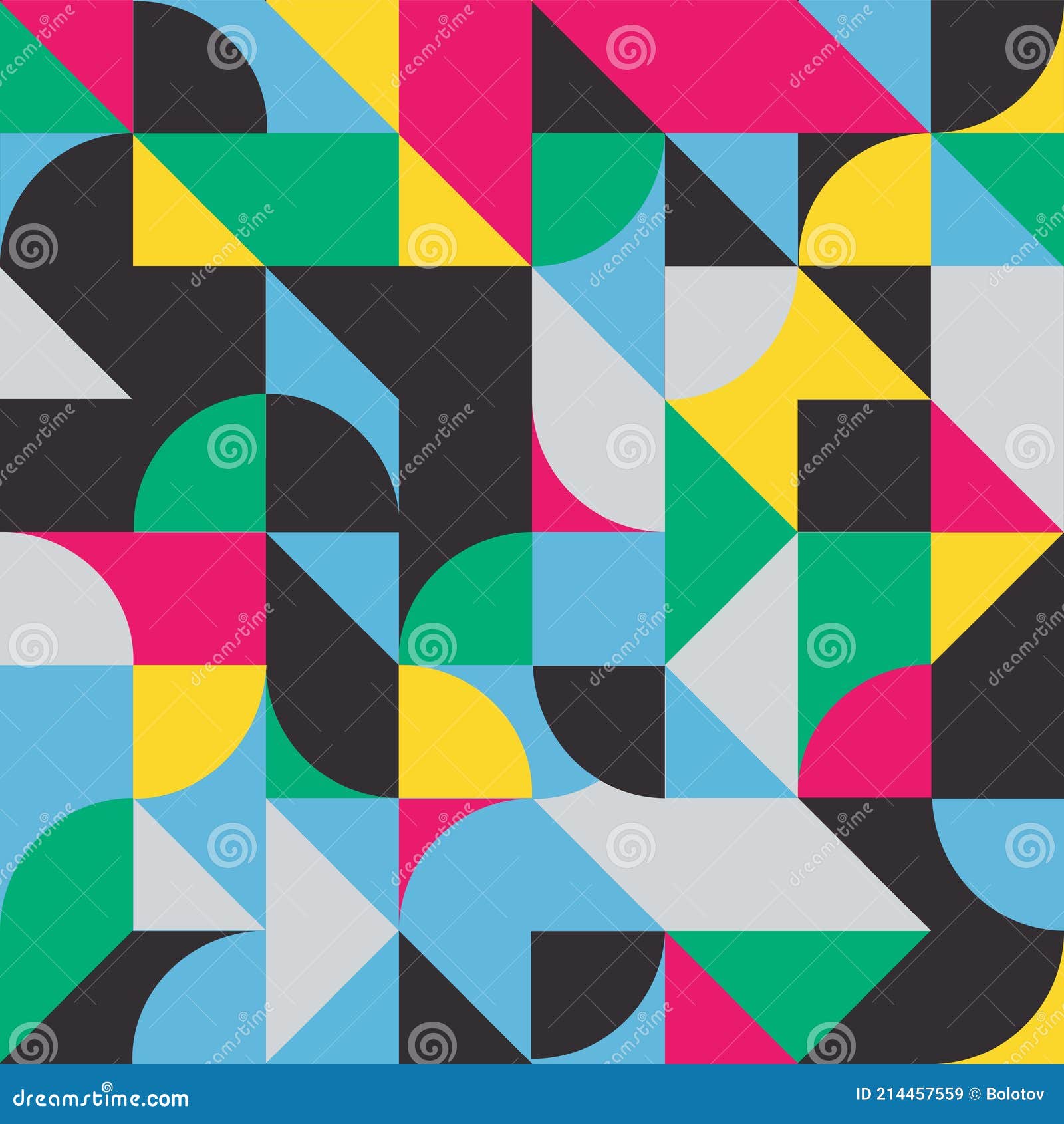 Multi-colored Abstract Geometric Shapes Background. Seamless Color ...