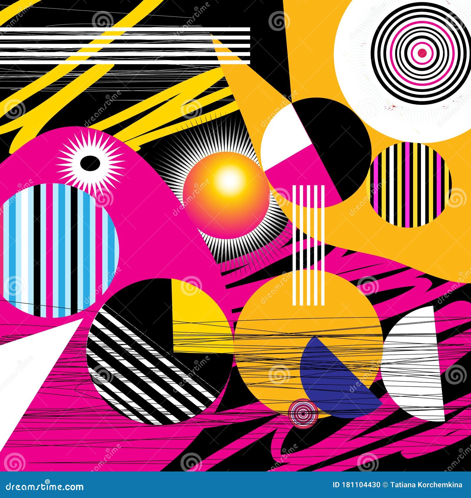 Multi-colored Abstract Pattern of Different Geometric Objects Stock ...