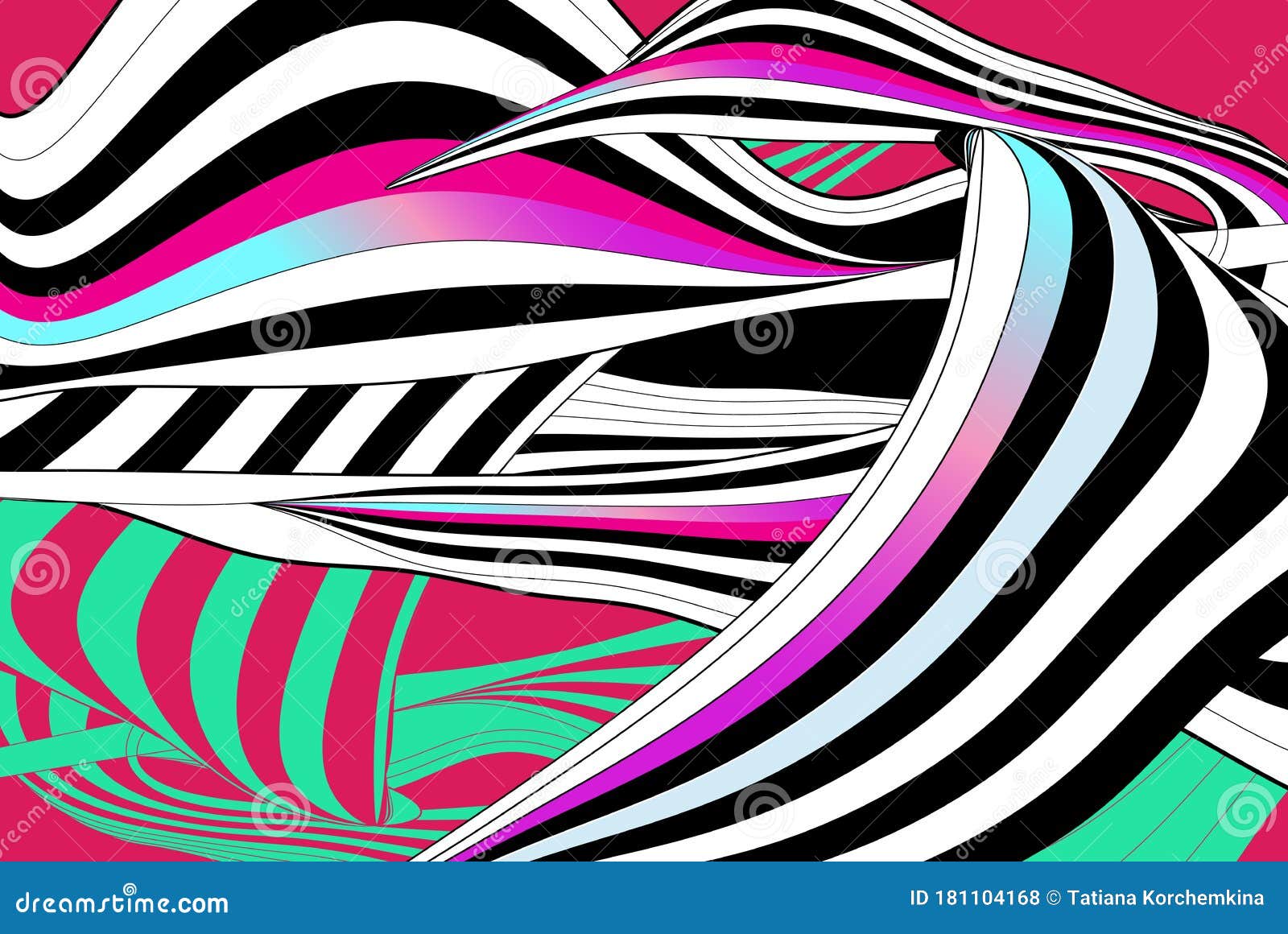 Multi-colored Abstract Pattern of Different Waves Stock Vector ...