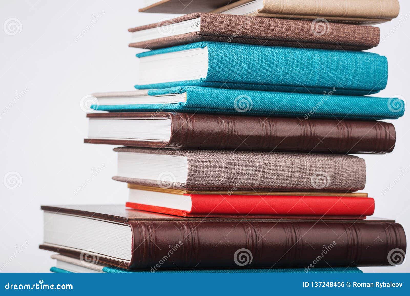 Multi-colored Albums of Different Sizes and Textures Stock Photo ...