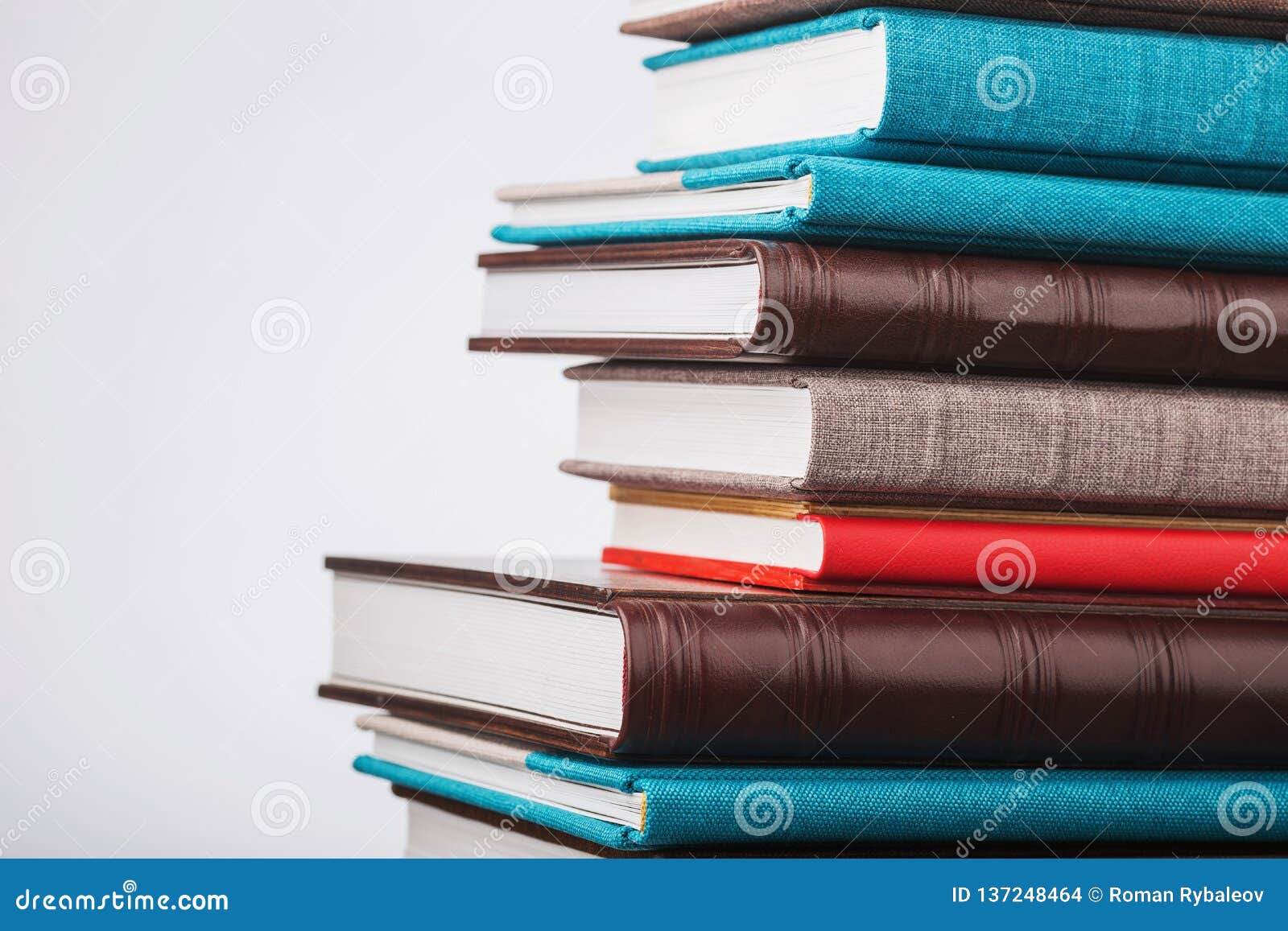 Multi-colored Albums of Different Sizes and Textures Stock Photo ...