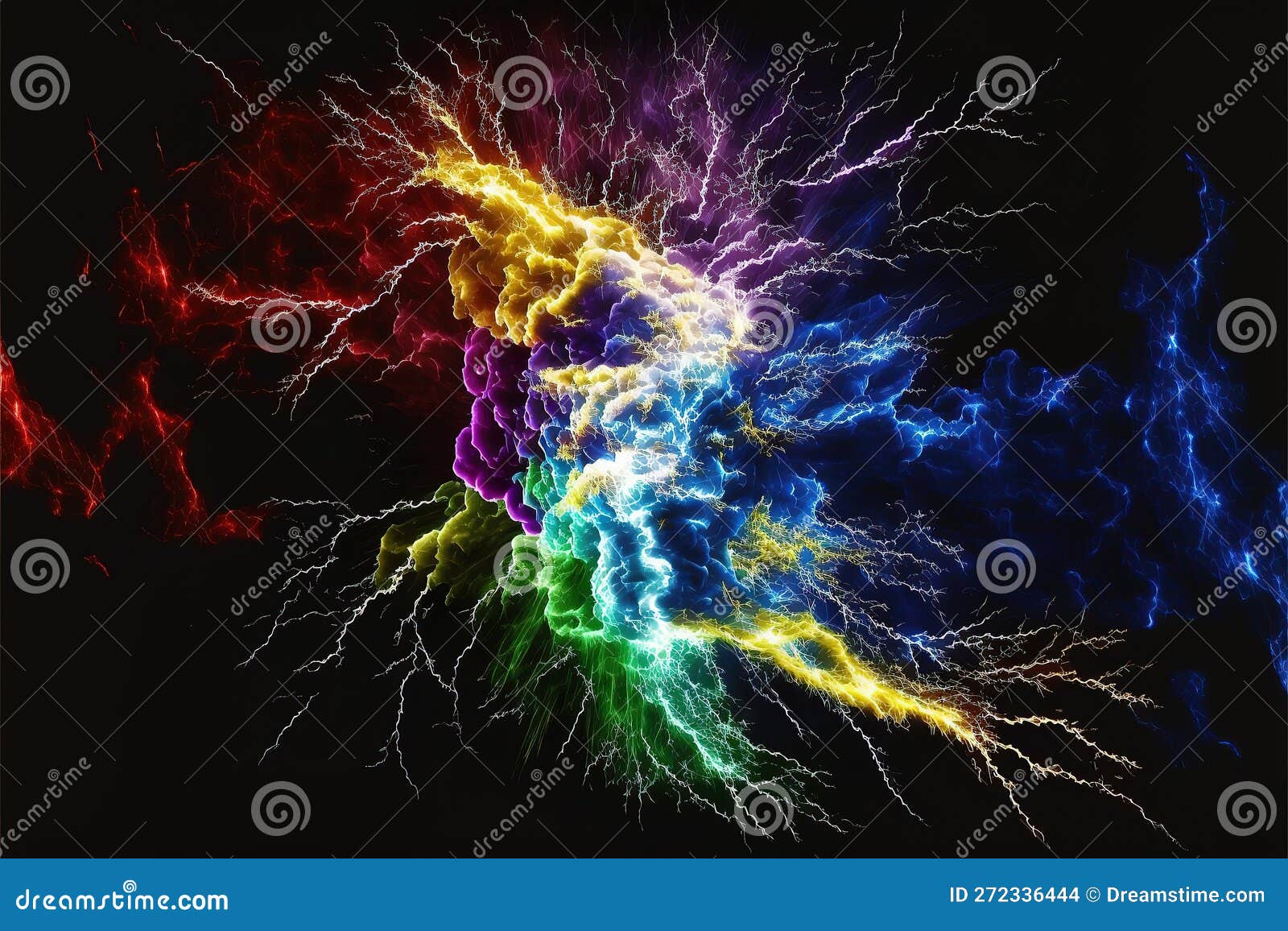 Multi-colored Appear Then Disappear Under the Lightning Strikes ...