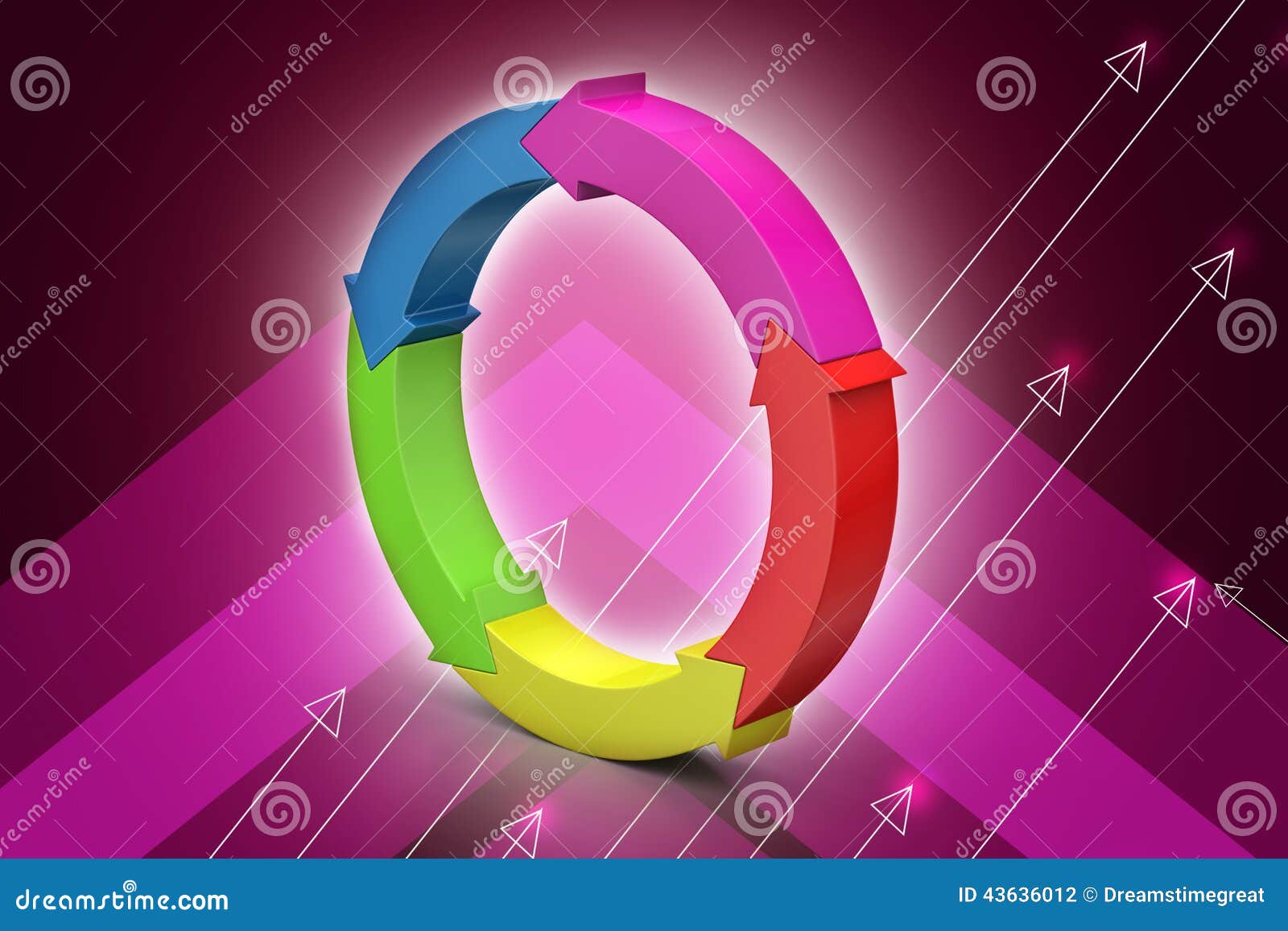 Multi colored arrow circle stock illustration. Illustration of business ...