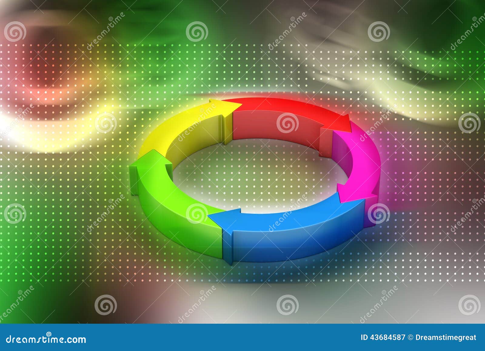 Multi colored arrow circle stock illustration. Illustration of process ...