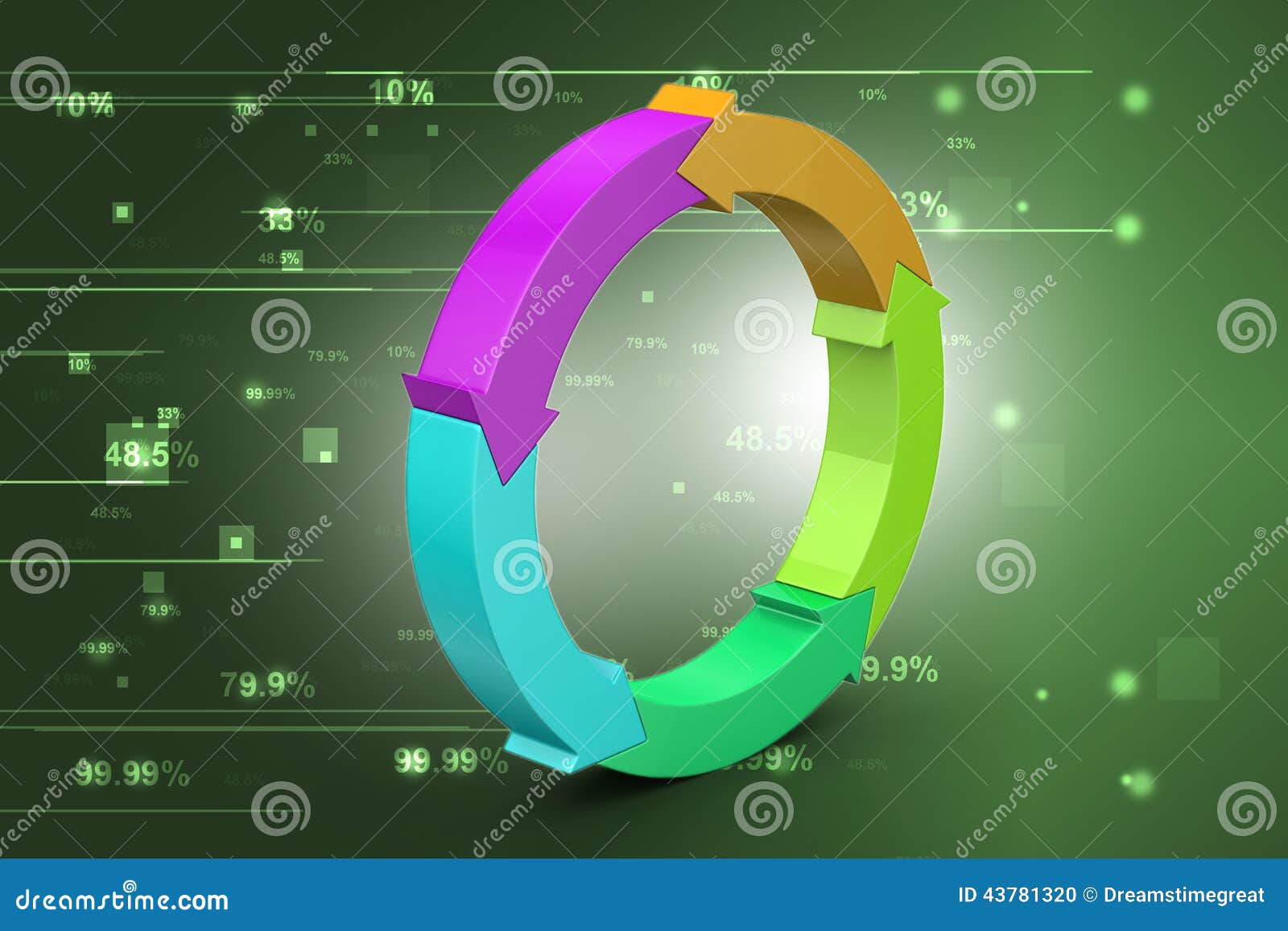 Multi colored arrow circle stock illustration. Illustration of mobile ...