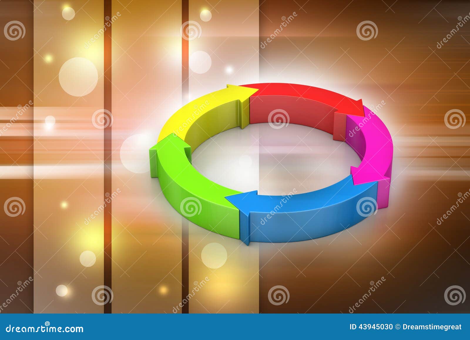 Multi colored arrow circle stock illustration. Illustration of diagram ...
