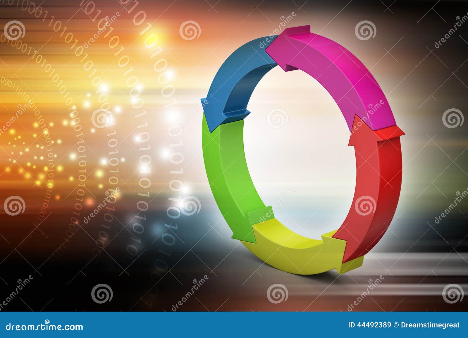Multi colored arrow circle stock illustration. Illustration of green ...